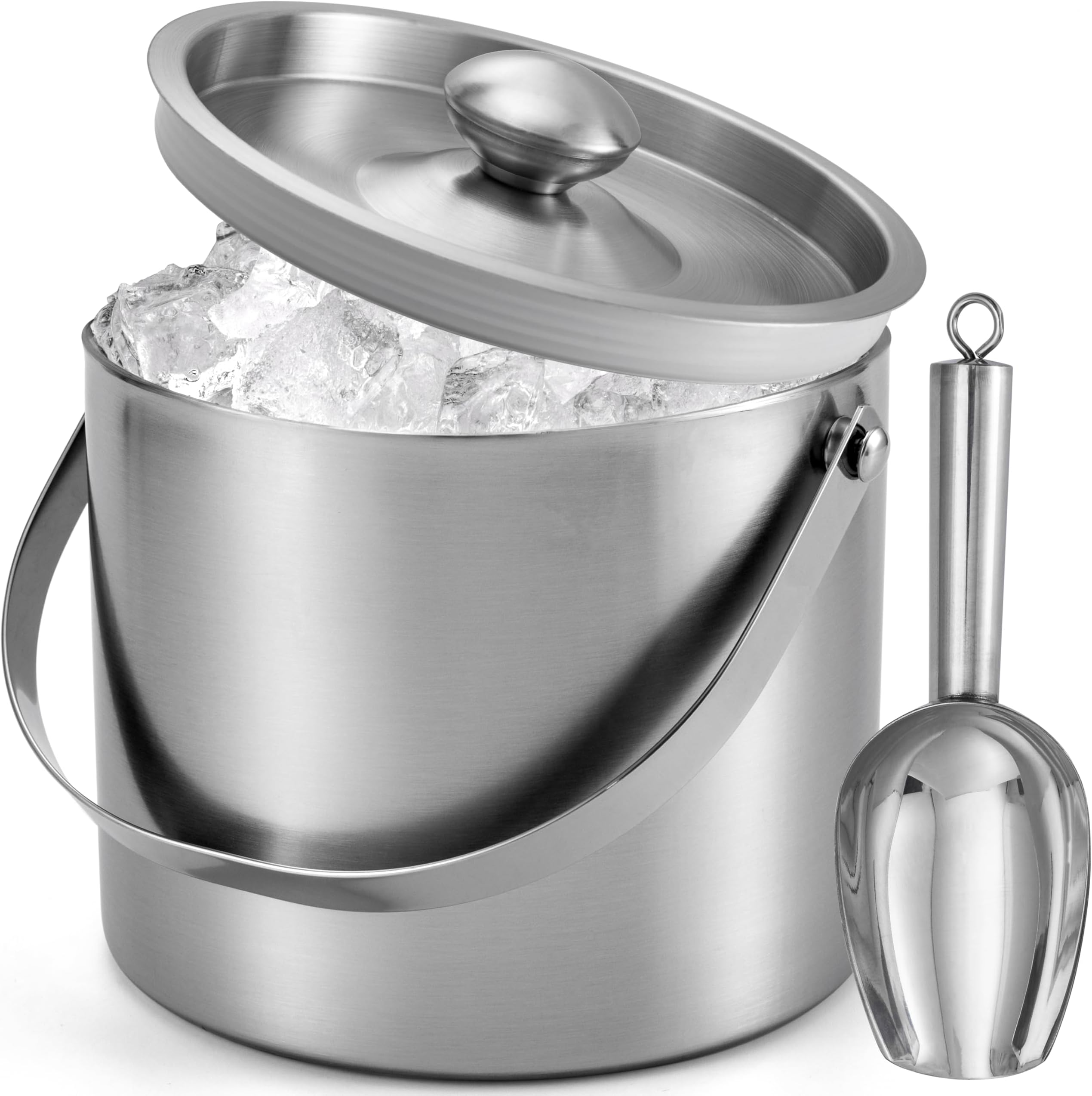Amazon.com: meekoo 4.0L Double Wall Vacuum Insulated Ice Bucket with ...