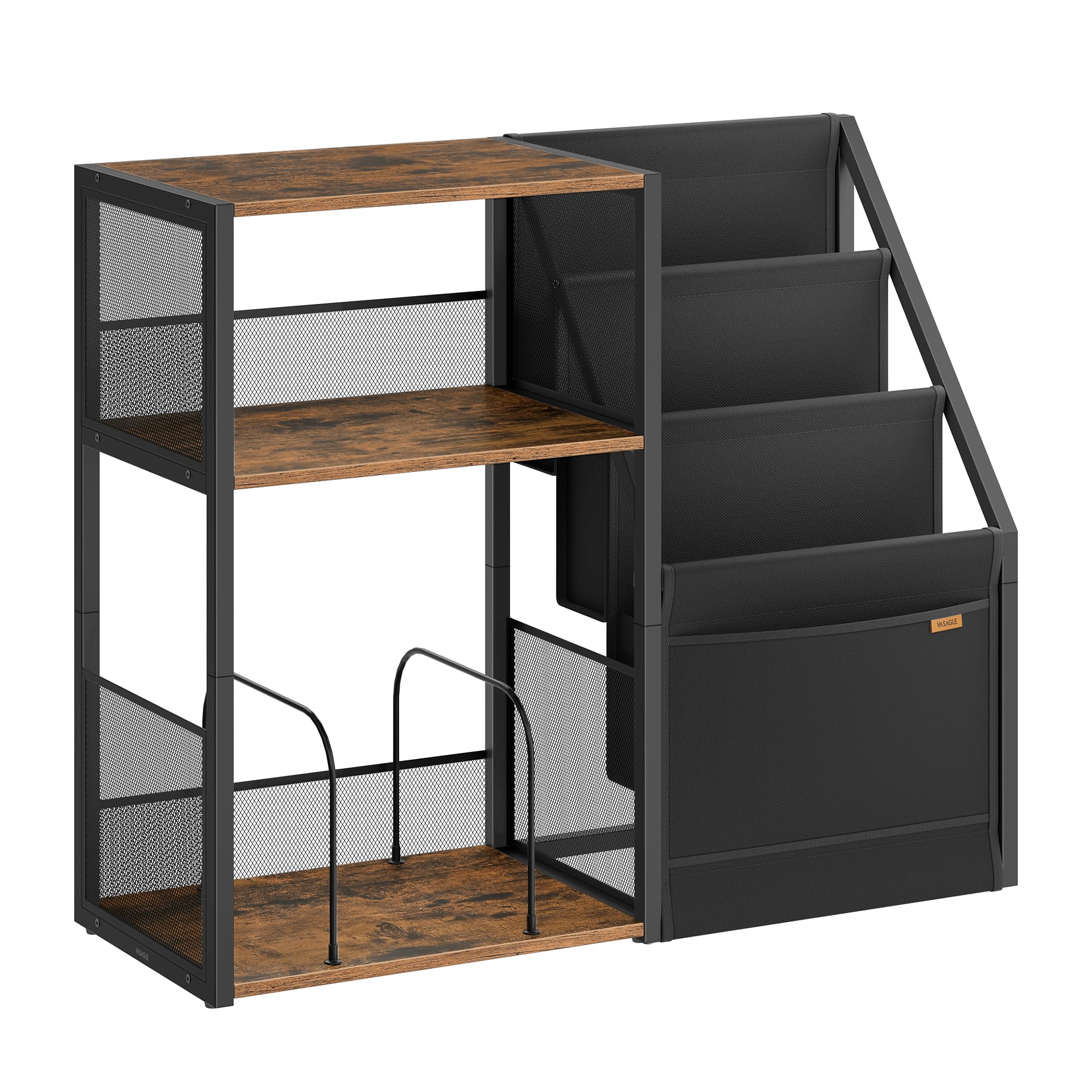 VASAGLE Record Player Stand, 3-Tier Side Table, Vinyl Record Storage up ...