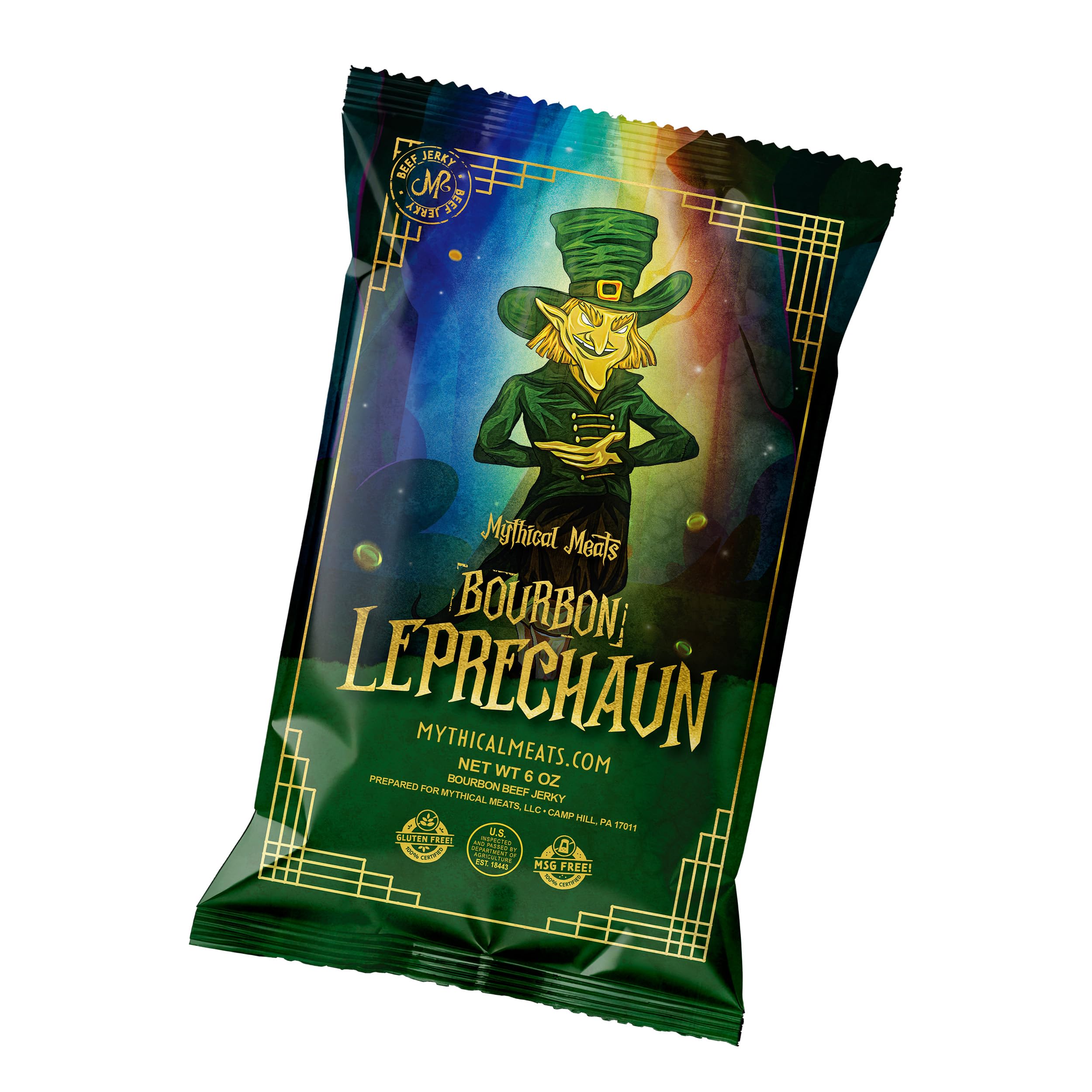 Amazon.com: Mythical Meats Leprechaun Beef Jerky - 6oz, Bourbon Flavor ...