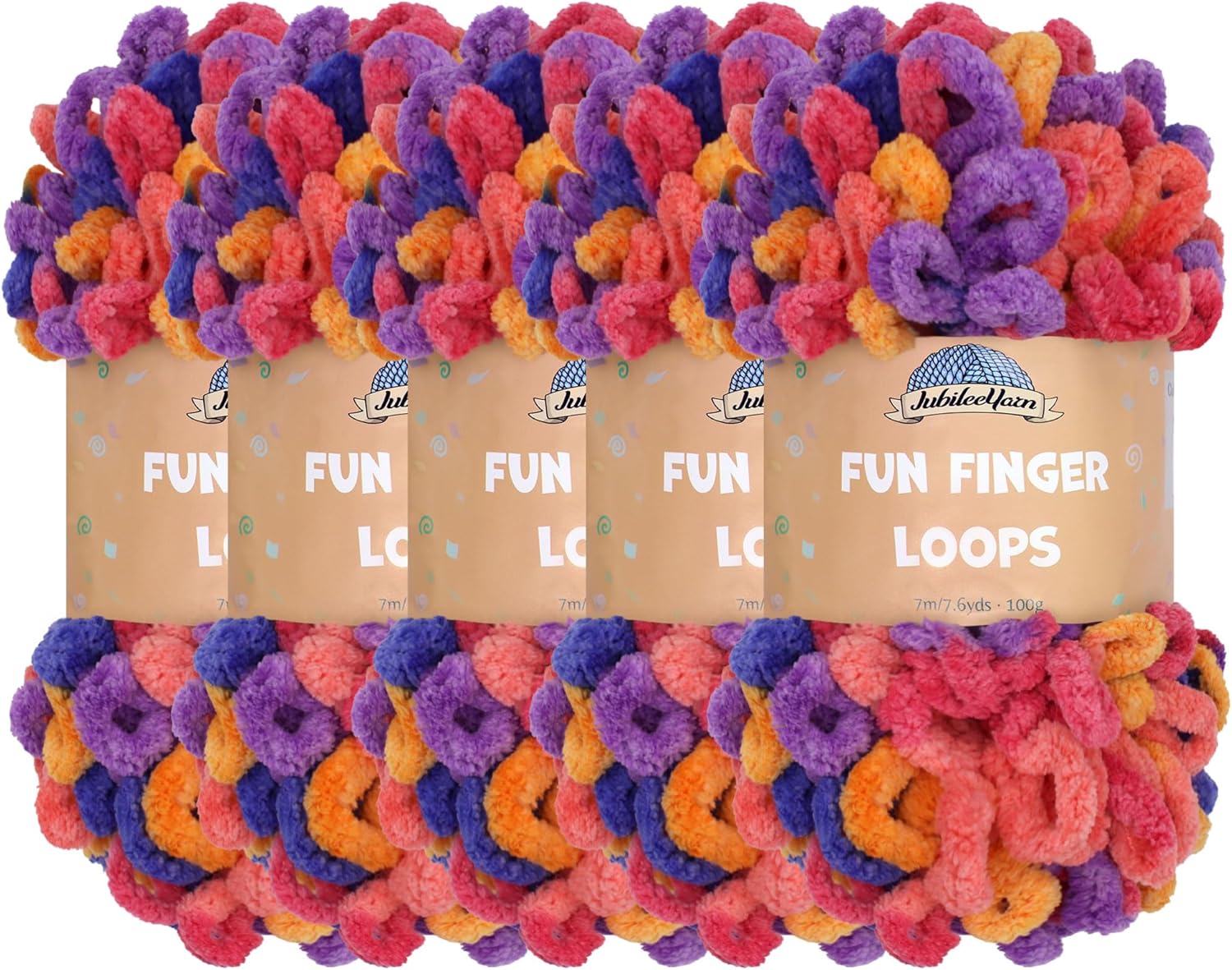 Amazon.com: JubileeYarn Fun Finger Loops Yarn - 100g/Skein Jumbo ...