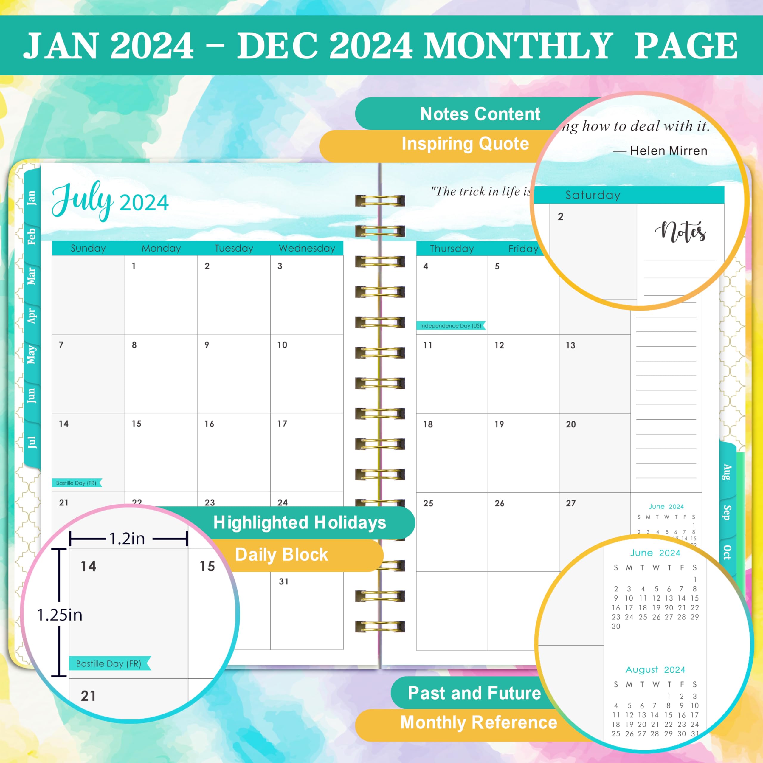 Snapklik.com : 2024 Planner Planner 2024, Jan 2024 - Dec 2024, Weekly ...