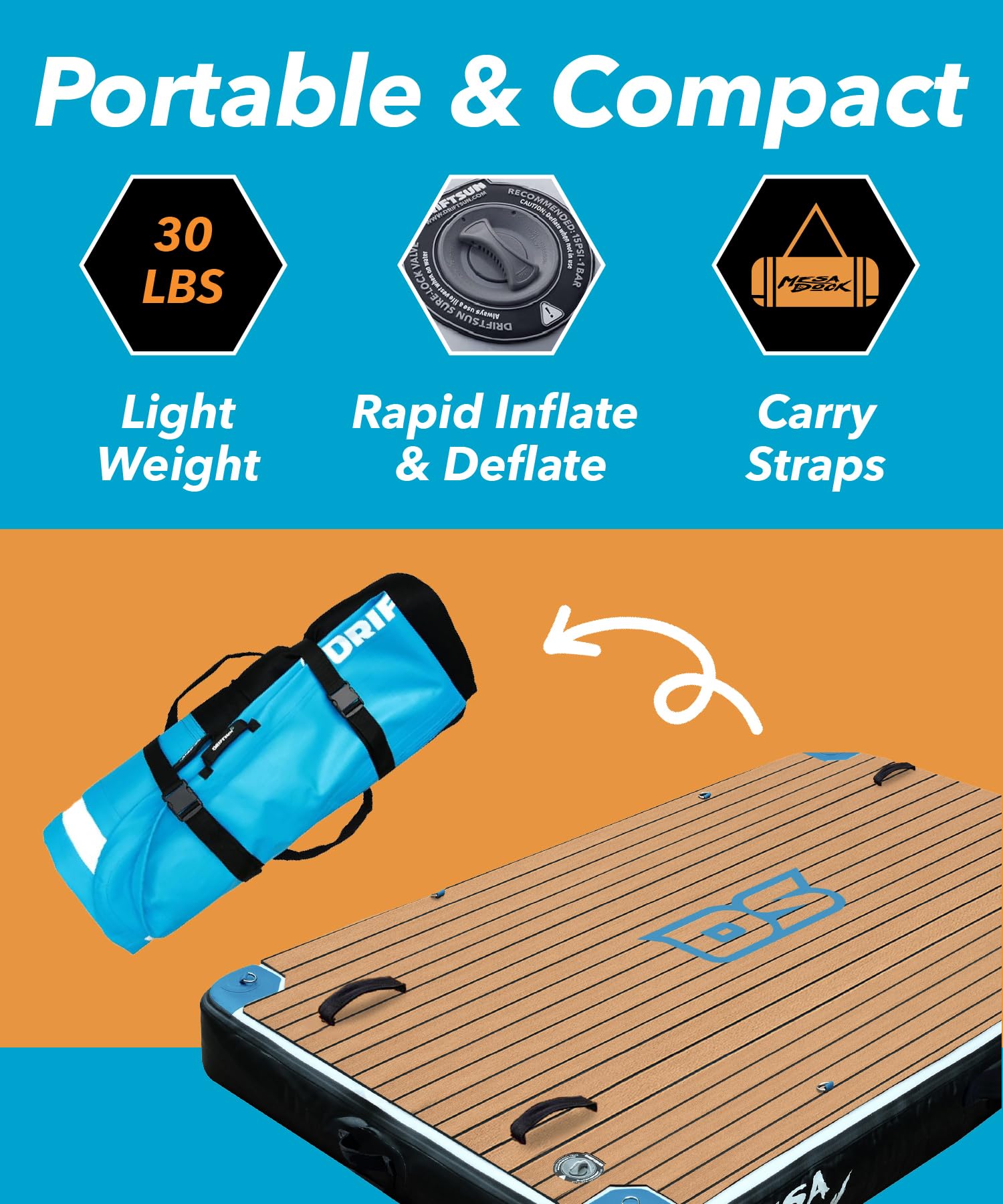 Snapklik.com : Driftsun Inflatable Floating Dock Platform - Inflatable ...