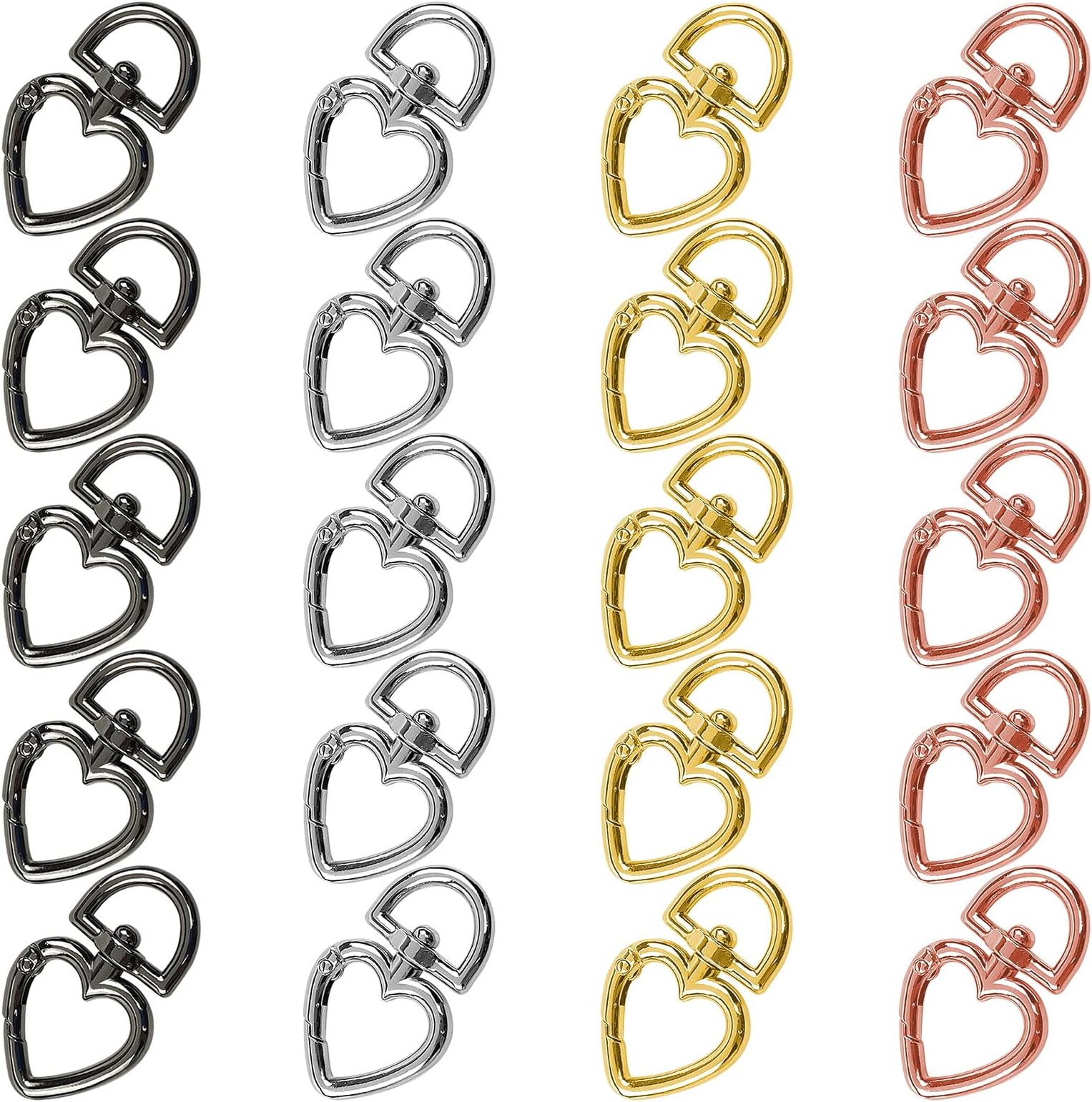 Amazon.com: 10 PCS (Gold) Heart Shape Lobster Keychain Swivel Lanyard ...
