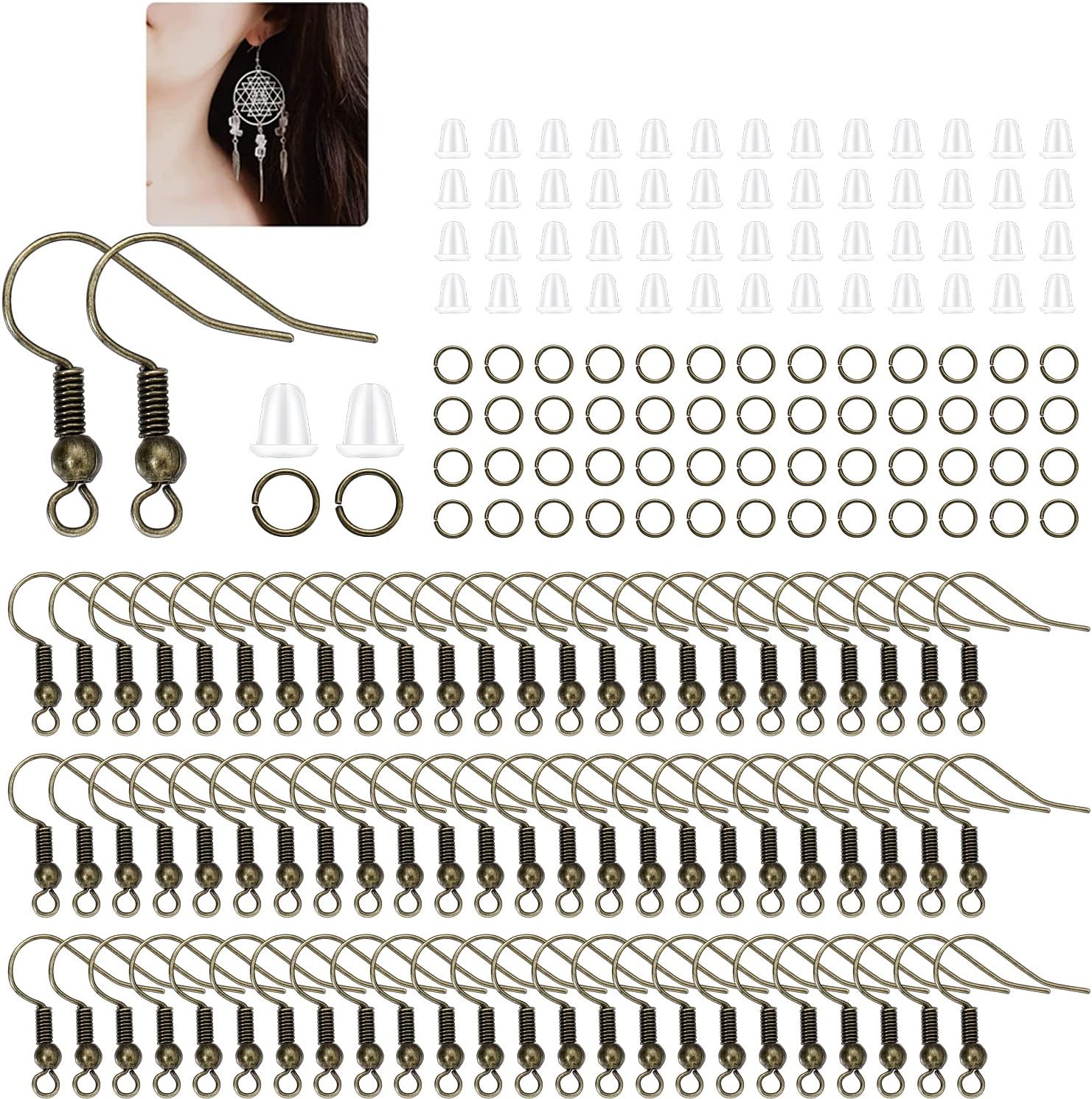 Amazon.com: Earring Hooks, Anezus 1900Pcs Earring Making Supplies Kit ...