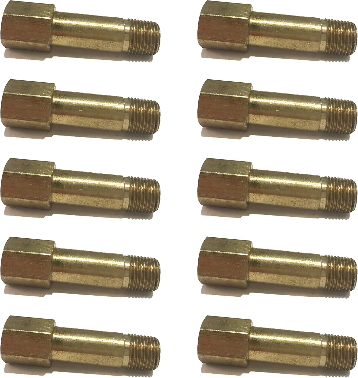 EDGE INDUSTRIAL Brass 1/8" Long Extension Adapter, 1-3/4" Long, D.O.T ...