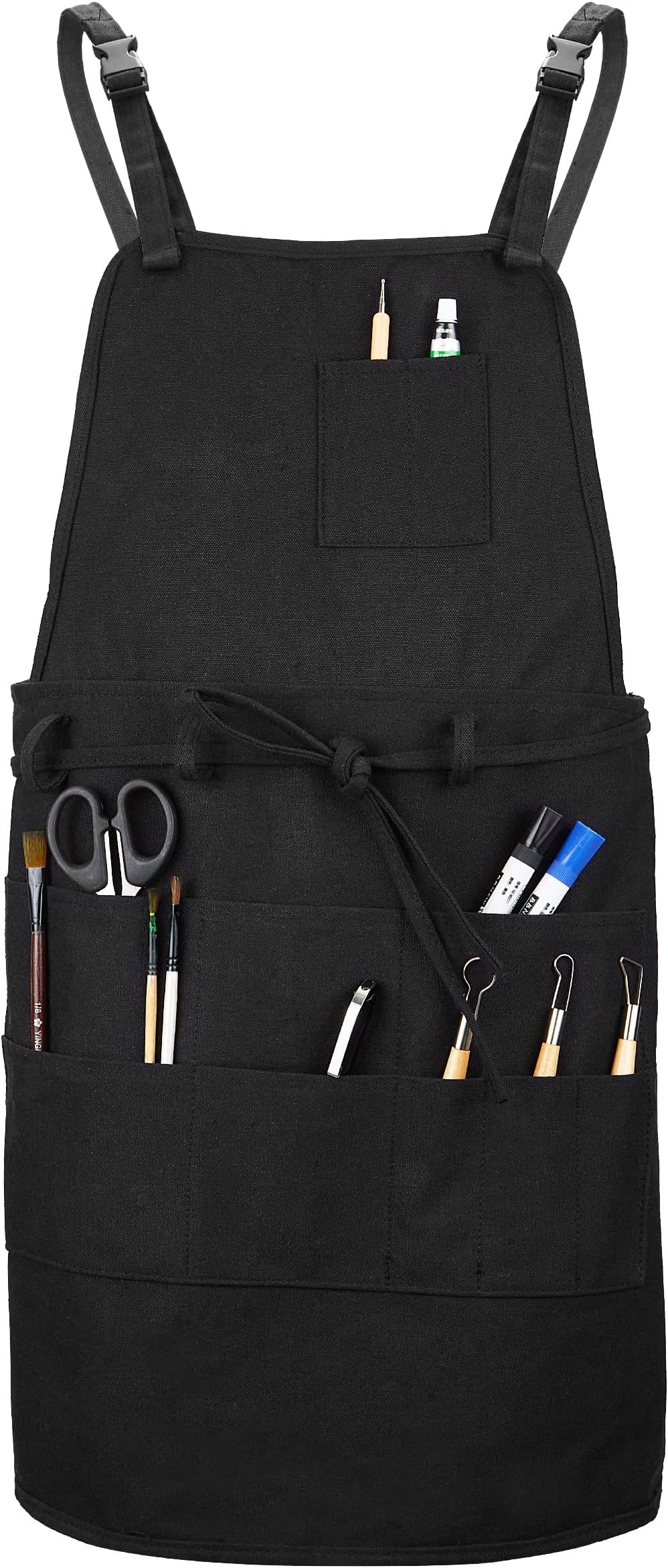Amazon.com: Adjustable Artist Apron with Pockets Unisex Painter Canvas ...