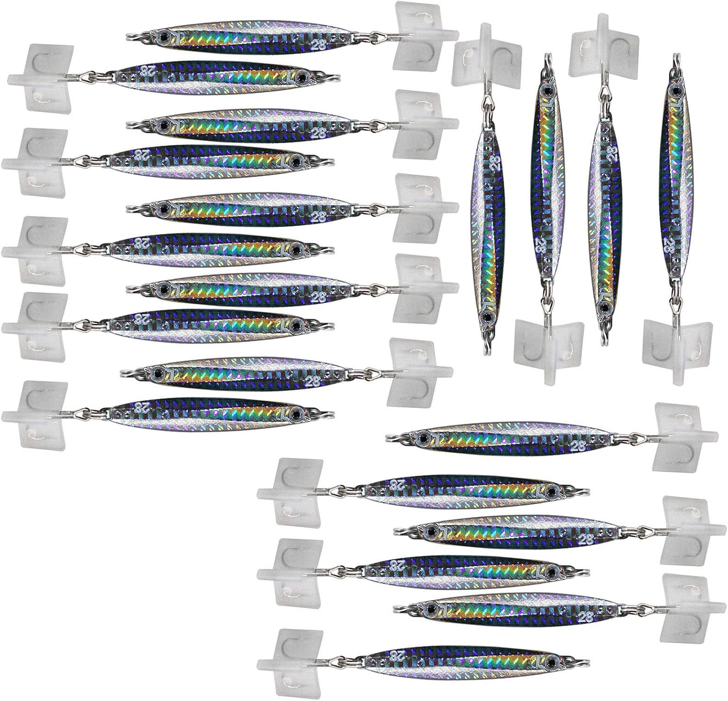 Amazon.com : 1oz Colt Sniper jigs 28g Silver Vertical coltsniper jig ...