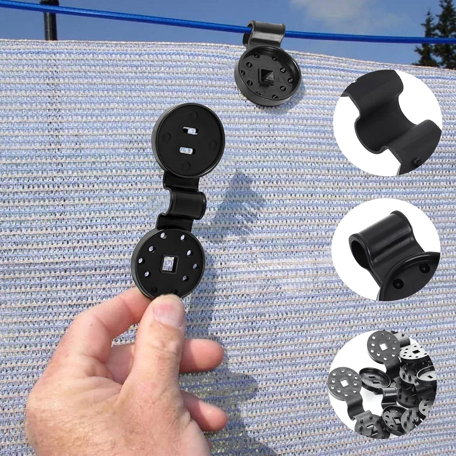 60 Pcs Shade Cloth Clips, Shade Cloth Heavy Duty Lock Grip Windproof ...