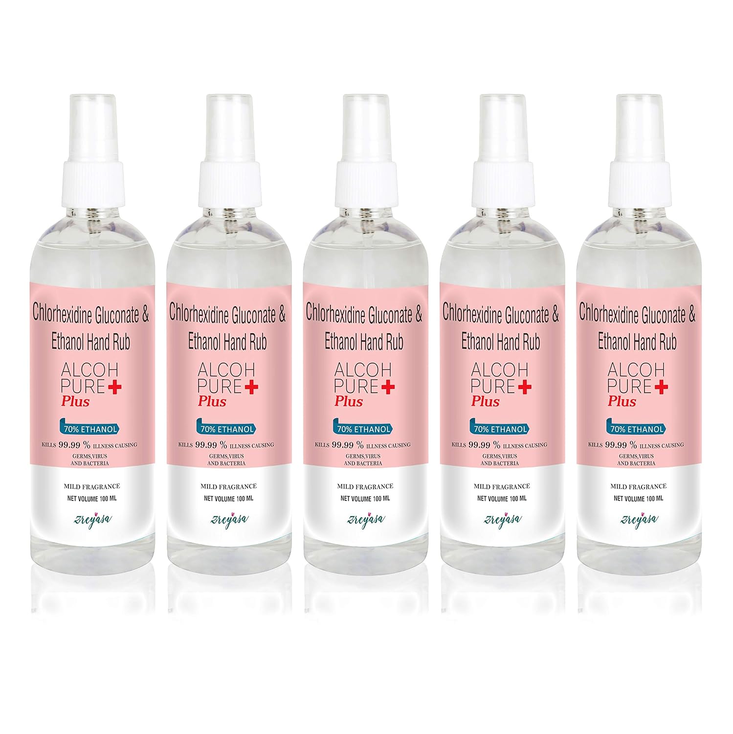 ALCOHPURE Plus CHG Hand Rub Spray, 70% Ethanol, FDA Approved (Pack of 5 ...