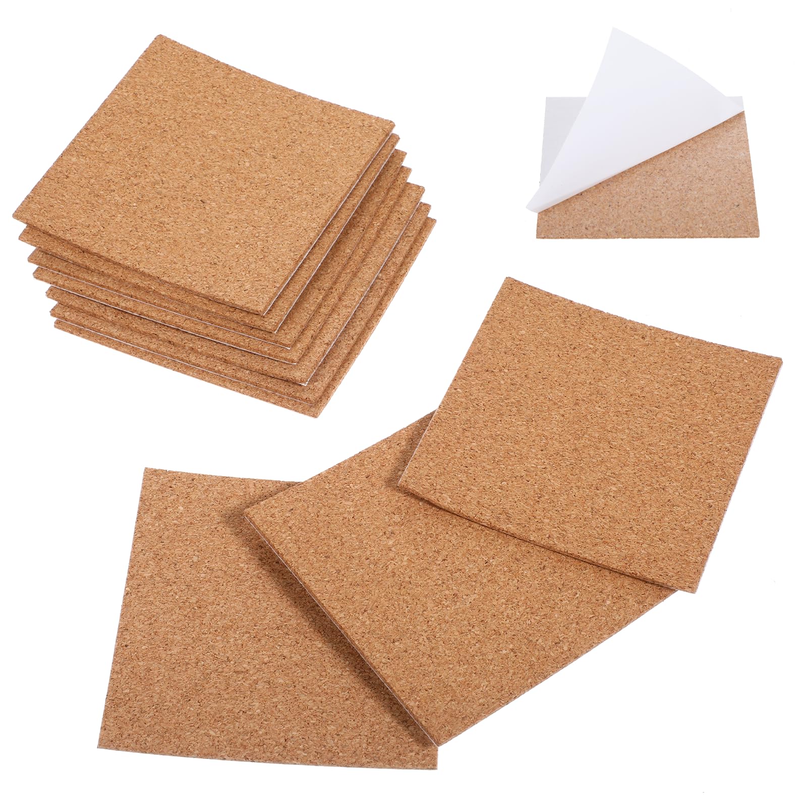24Pcs Cork Coasters, 4 x 4 Inch Square Cork Sheets 2mm Thick Self ...