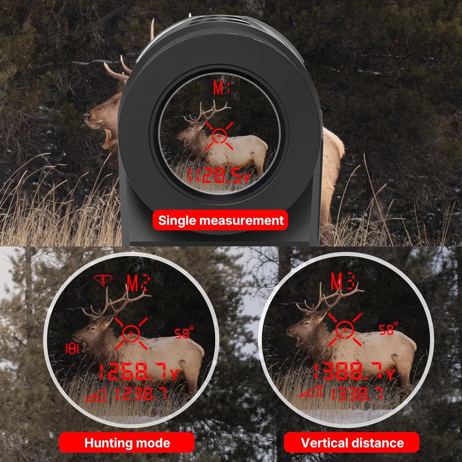 Snapklik.com : Red OLED Display Hunting Rangefinder In Low Light ...