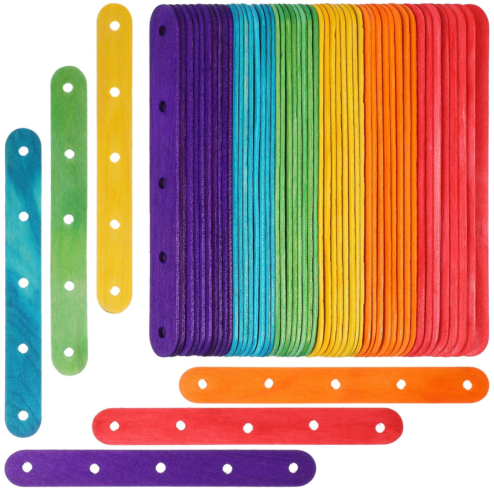 Amazon.com: MAGICLULU 100pcs Wooden Colorful Ice Cream Sticks with ...