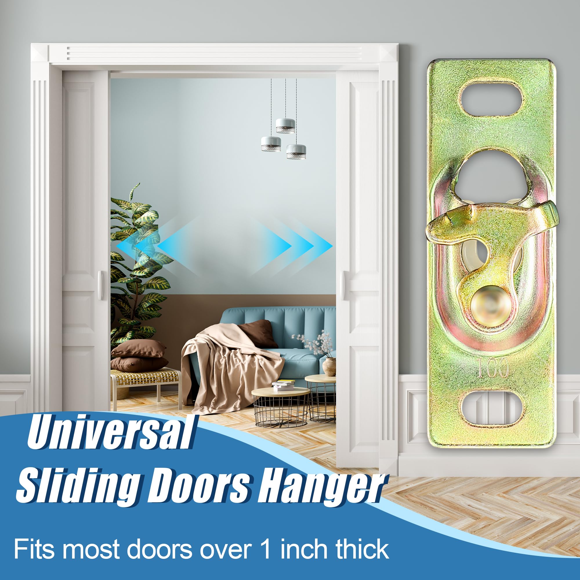 Snapklik.com : 2 Packs Sliding Door Hanger, Pocket Door Roller Assembly ...