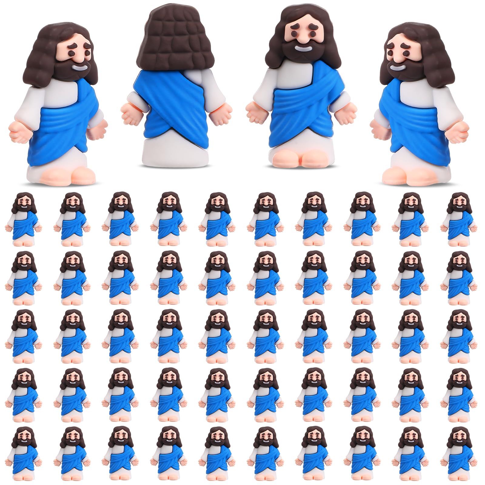 Amazon.com: Bememo 50 Pcs Mini Jesus Figures Original Design Jesus Toys ...