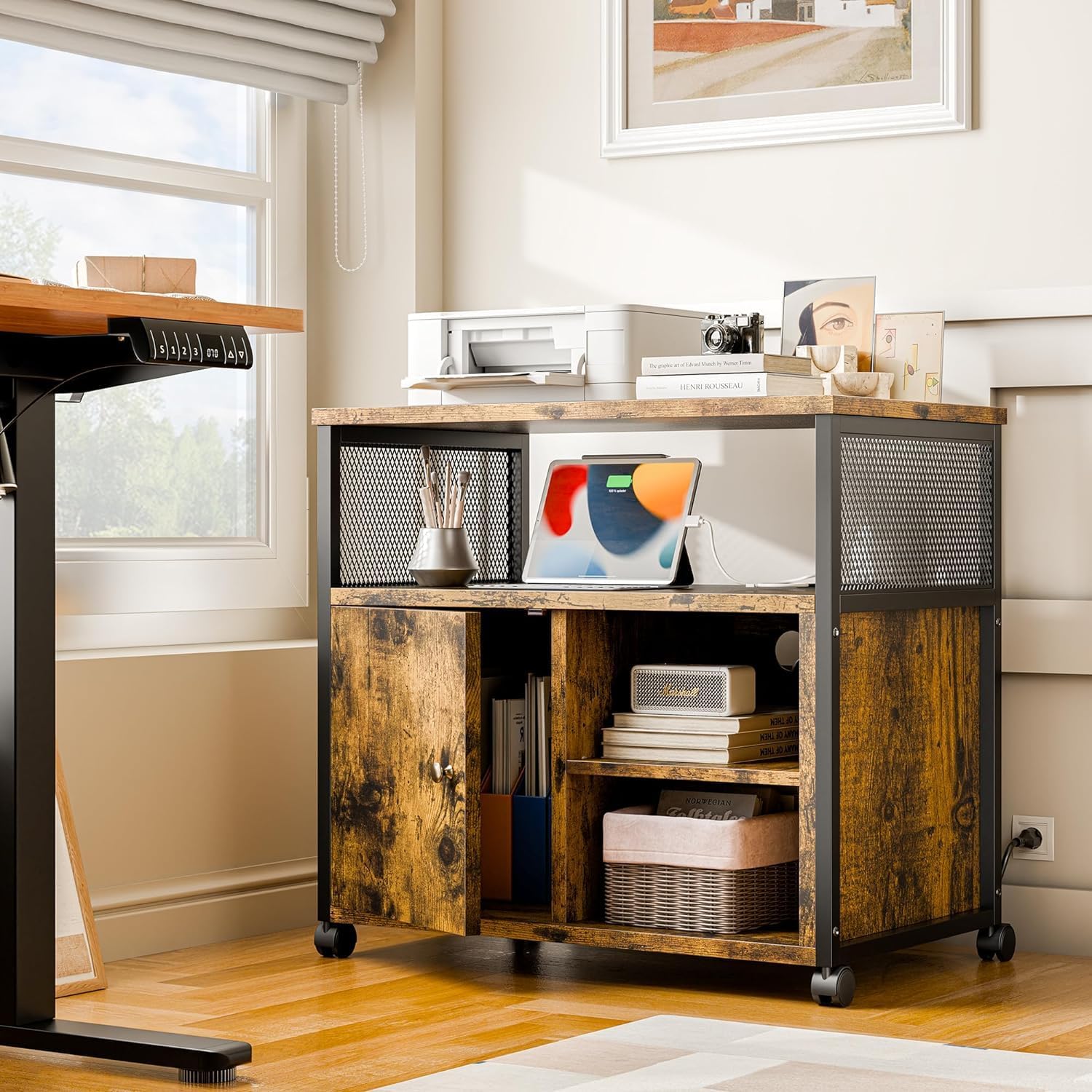 Amazon.com: JAMFLY Wood Lateral File Cabinet with Charging Station ...