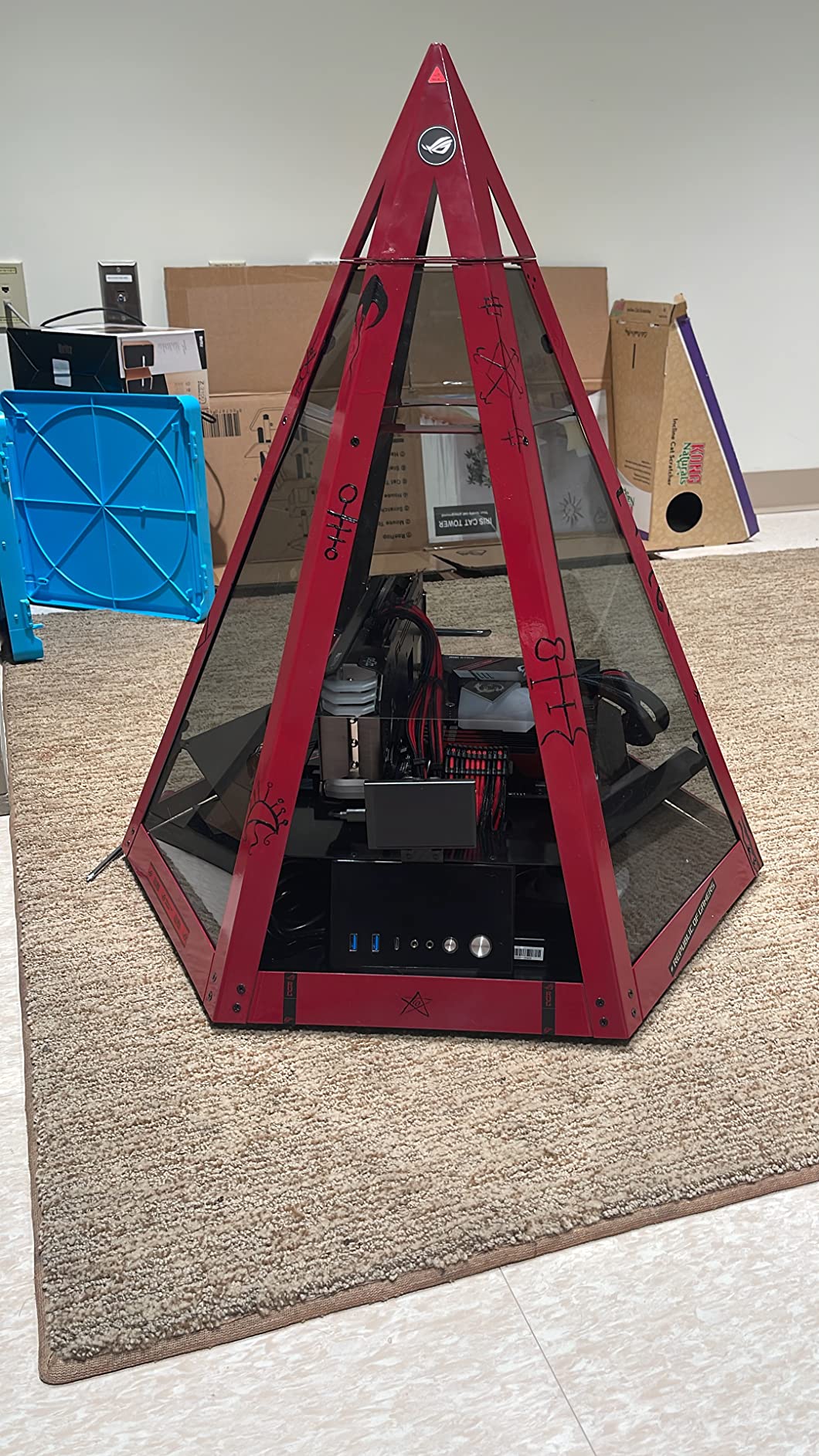 $28/mo - Finance KEDIERS Diamond Pyramid ATX PC Case Innovative Gaming ...
