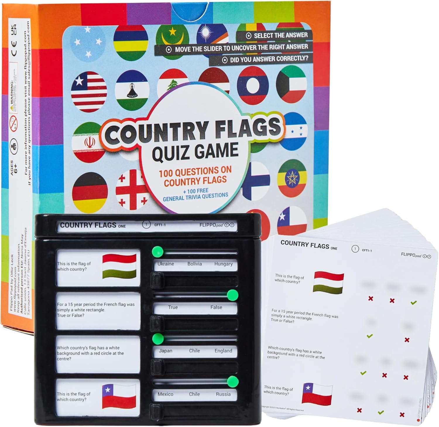 Amazon.com: Flippo pad Quiz Device Game - Country Flags Trivia Quiz ...