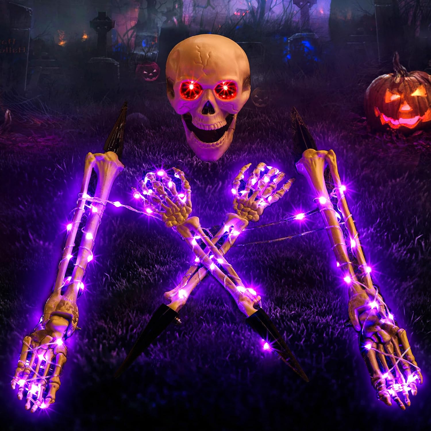Amazon.com: Halloween Decorations Outdoor Skeleton Decor, Realistic ...