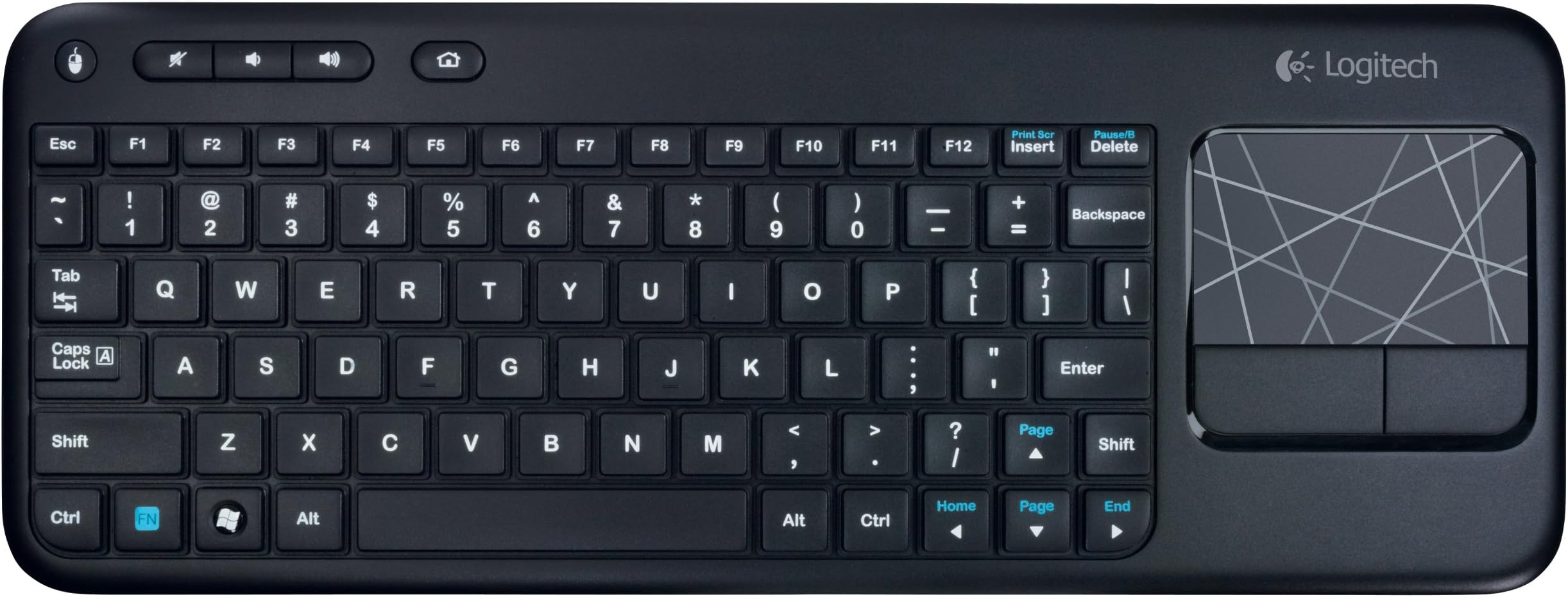 Amazon.com: Logitech Wireless Touch Keyboard K400 with Built-In Multi ...
