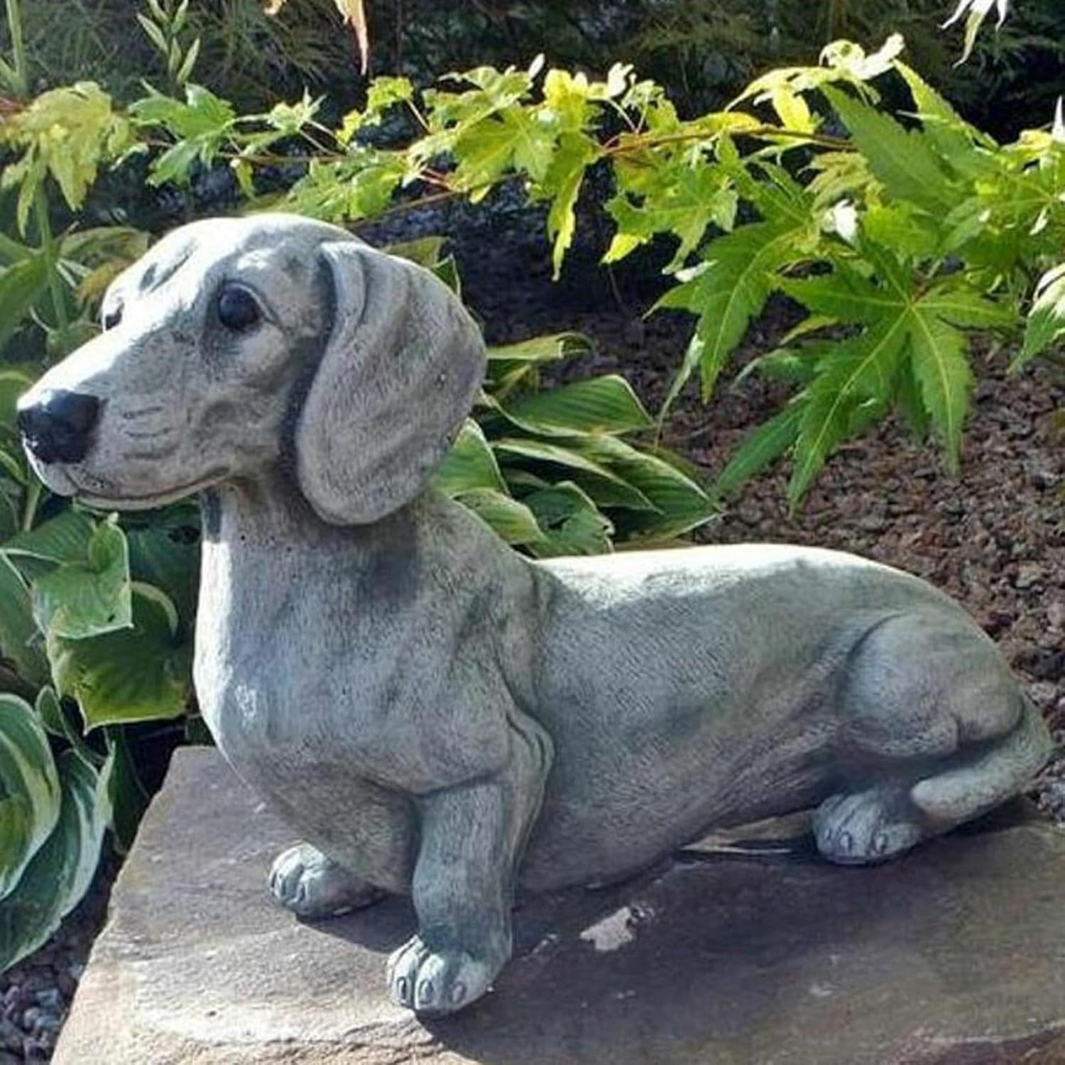 Amazon.com: HEALT Resin Dachshund Dog Statue, Brown, Garden Statue ...