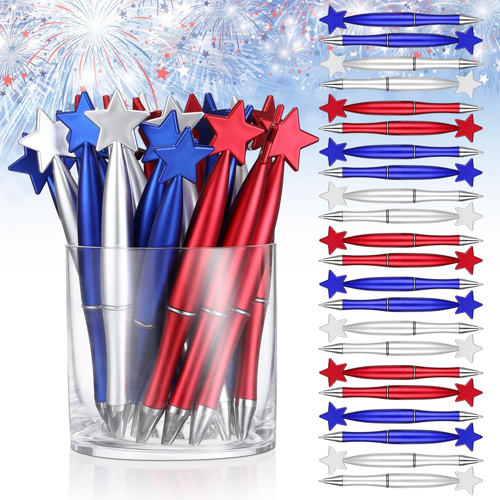 Amazon.com : Crtiin 30 Pcs American Flag Ballpoint Pen USA Patriotic ...