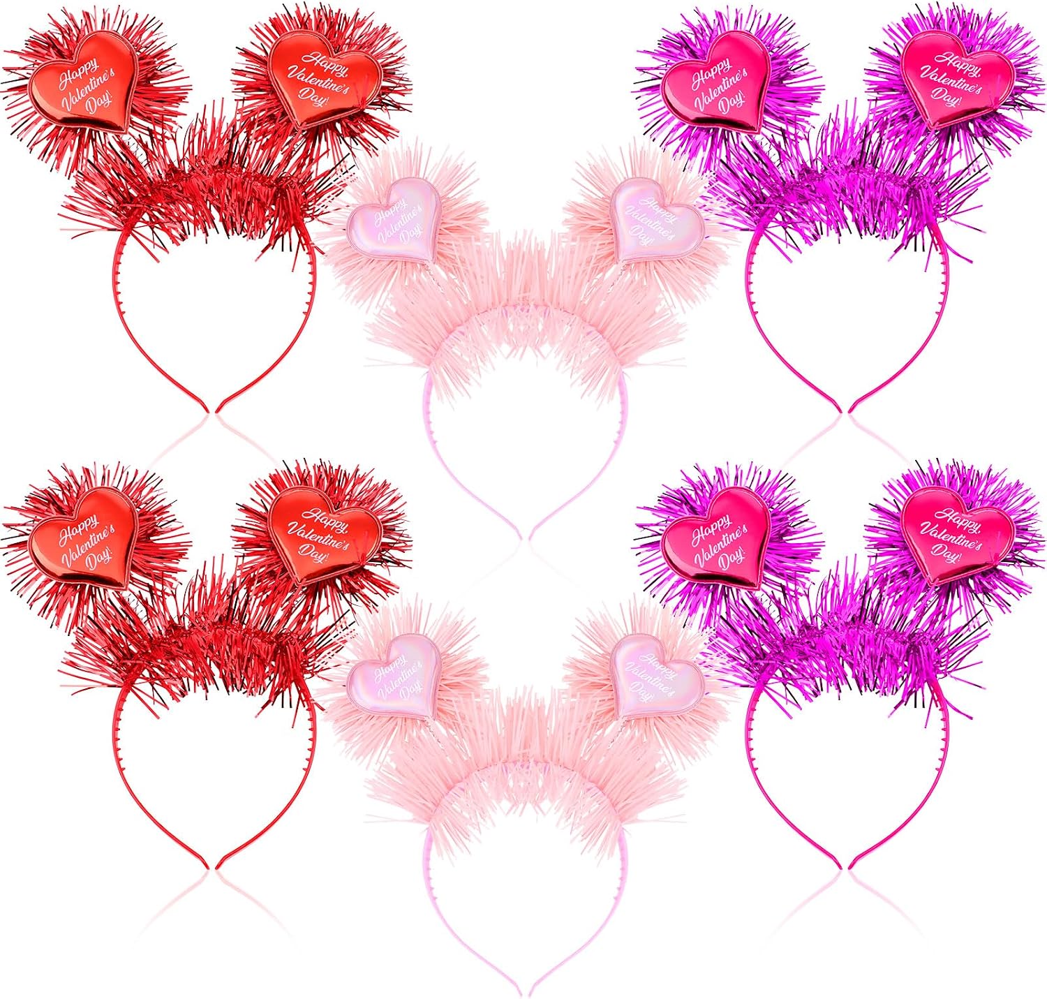 Amazon.com: Knitgrip 6 Pcs Valentine's Heart Headbands with Heart ...