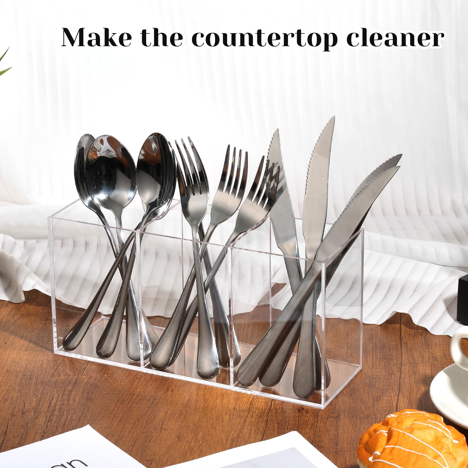 Snapklik.com : Rainmae Large Acrylic Cutlery Storage Organizer, Plastic ...