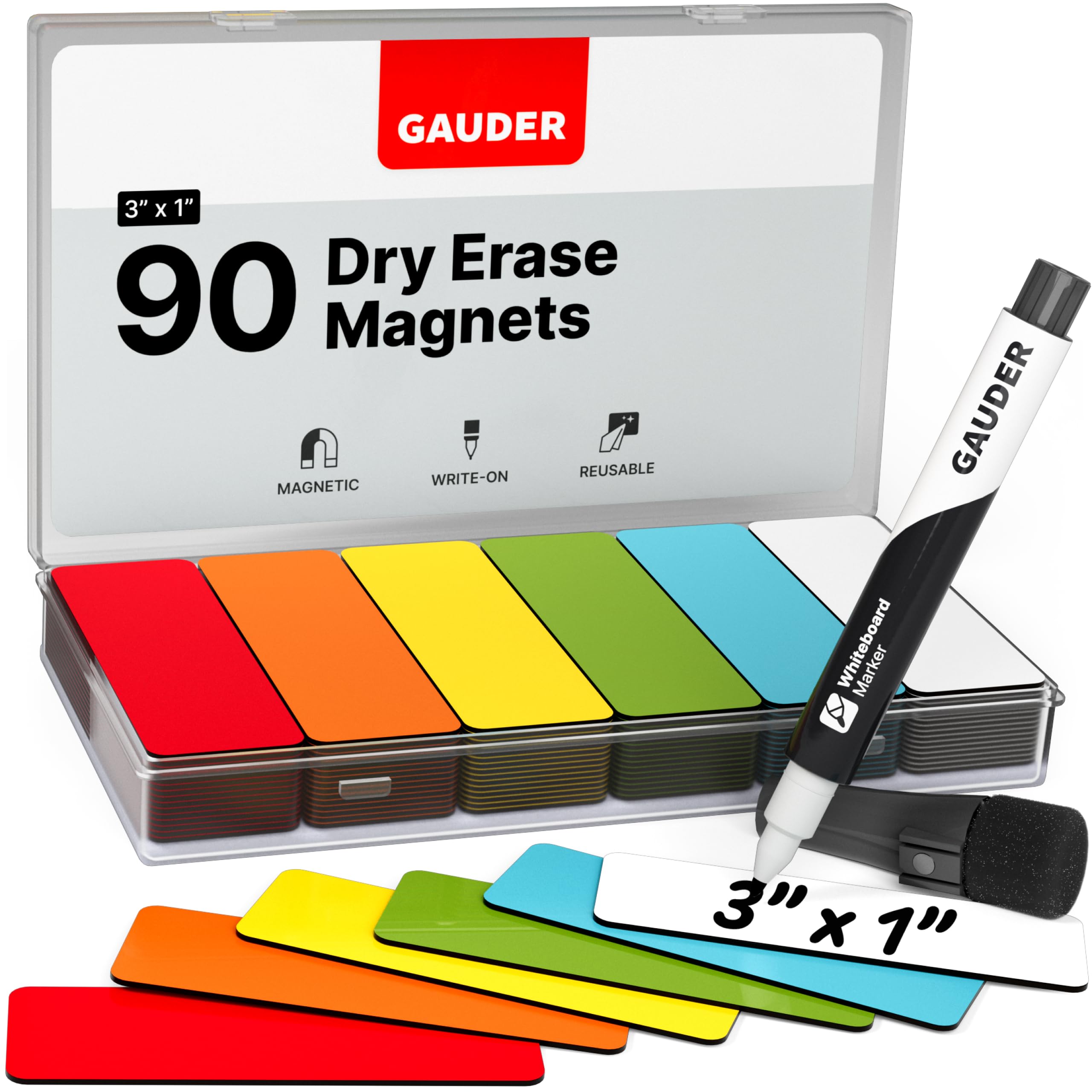 Snapklik.com : GAUDER Magnetic Labels Writable - Reusable Magnet Tags ...