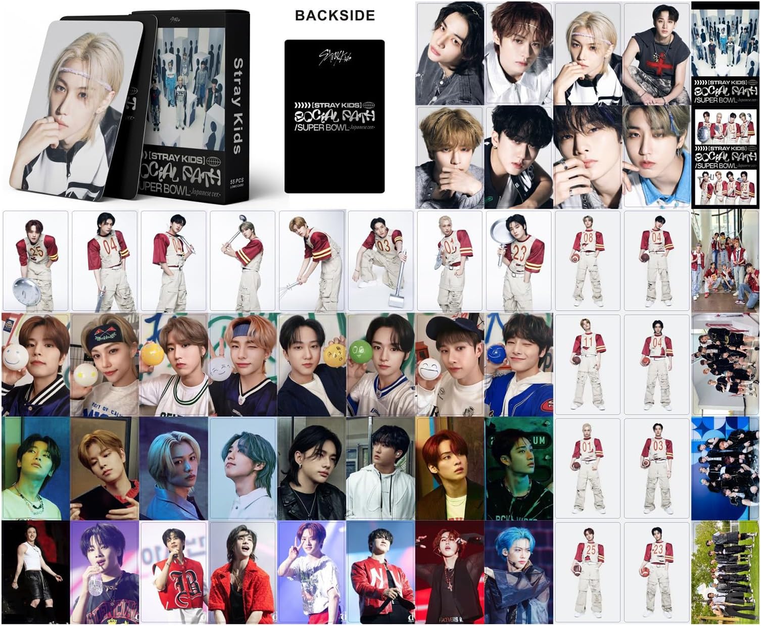 Amazon.com: Stray Kids Social Path 2023 Photocards Lomo Card 55Pcs ...