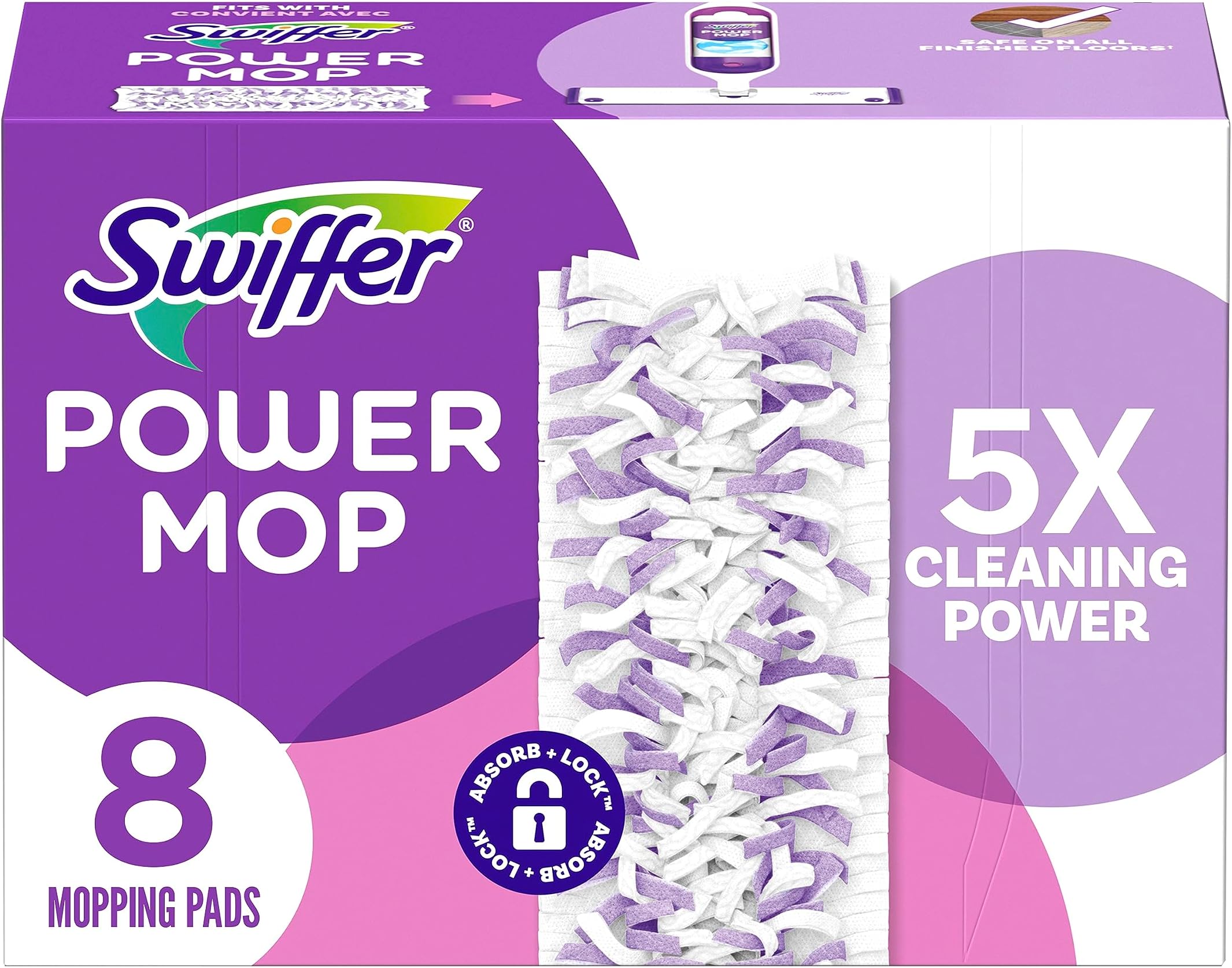 Amazon.com: Swiffer PowerMop Multi-Surface Mopping Pad Refills, Pack Of 8 Pads : Health & Household
