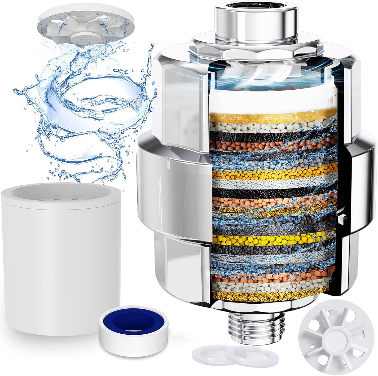 Shower Filter, EMBATHER 20 Stage Shower Head Filter for Hard Water ...