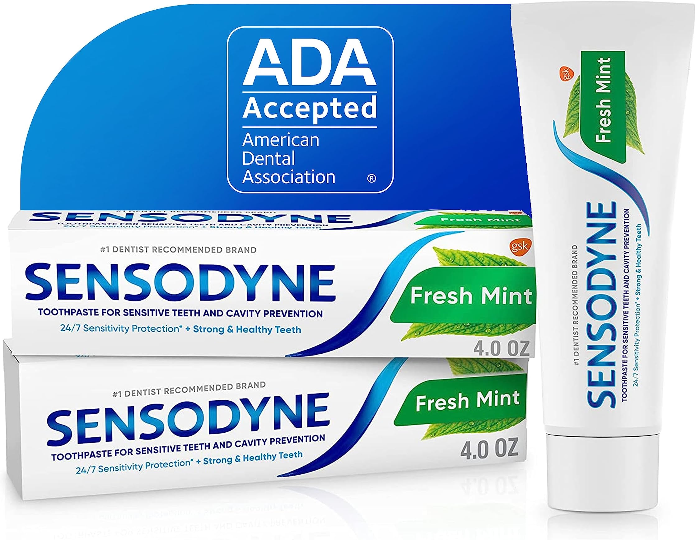 Amazon.com : Sensodyne Fresh Mint Sensitive Toothpaste, ADA Accepted ...