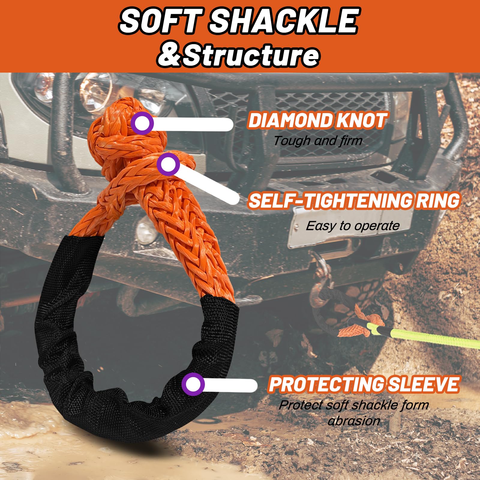 Snapklik.com : Soft Shackle 1/2,3/8" X 22 Inch (50000/47000LBS ...