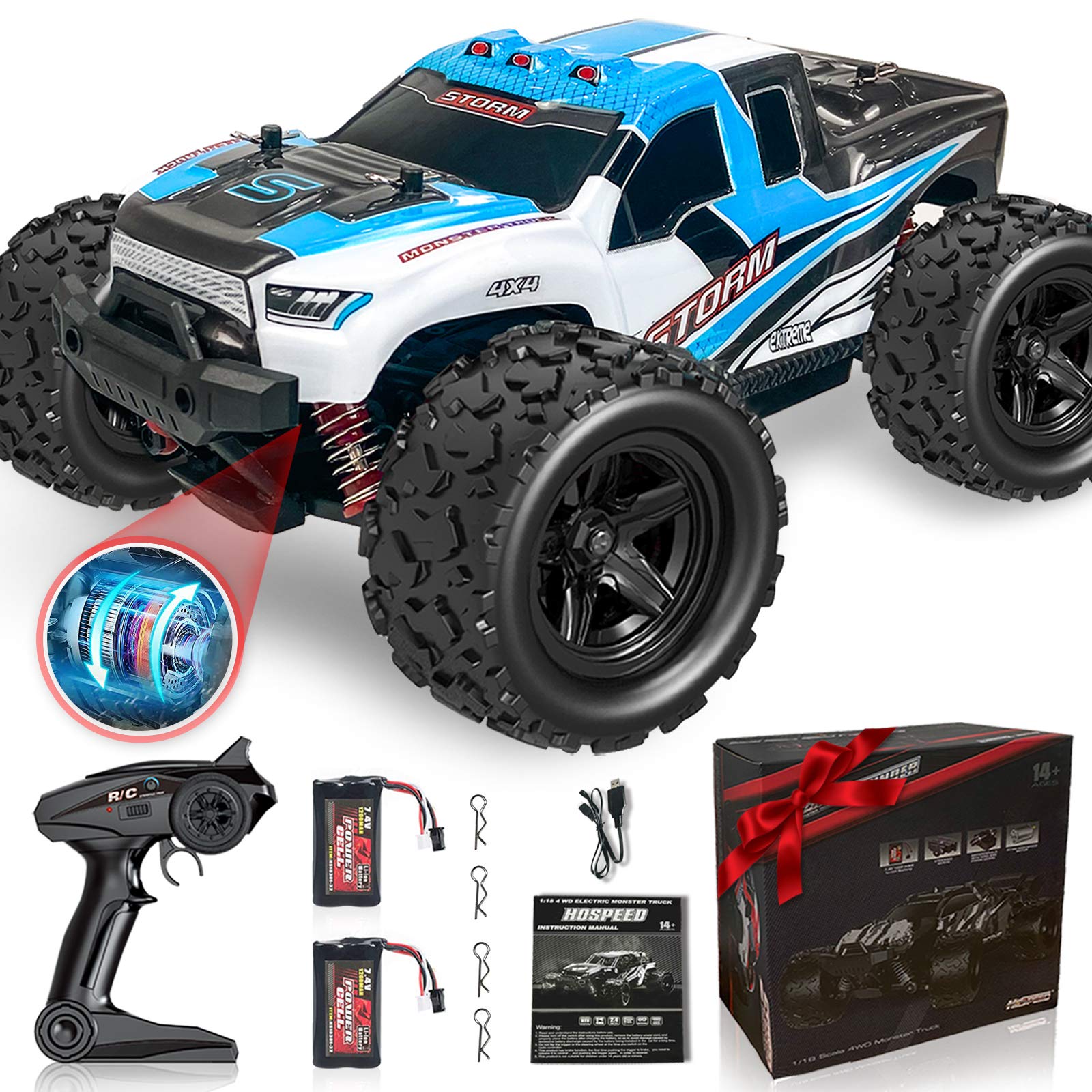 Amazon.com: Remote Control Truck for Boys 45KM/H 1:18 Scale RC Truck ...