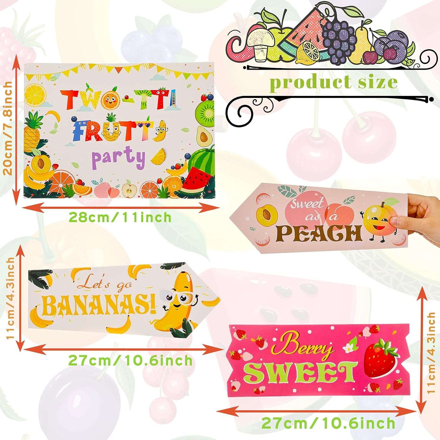 20 Pieces Twotti Frutti Party Sign Frutti Party Themed Directional ...