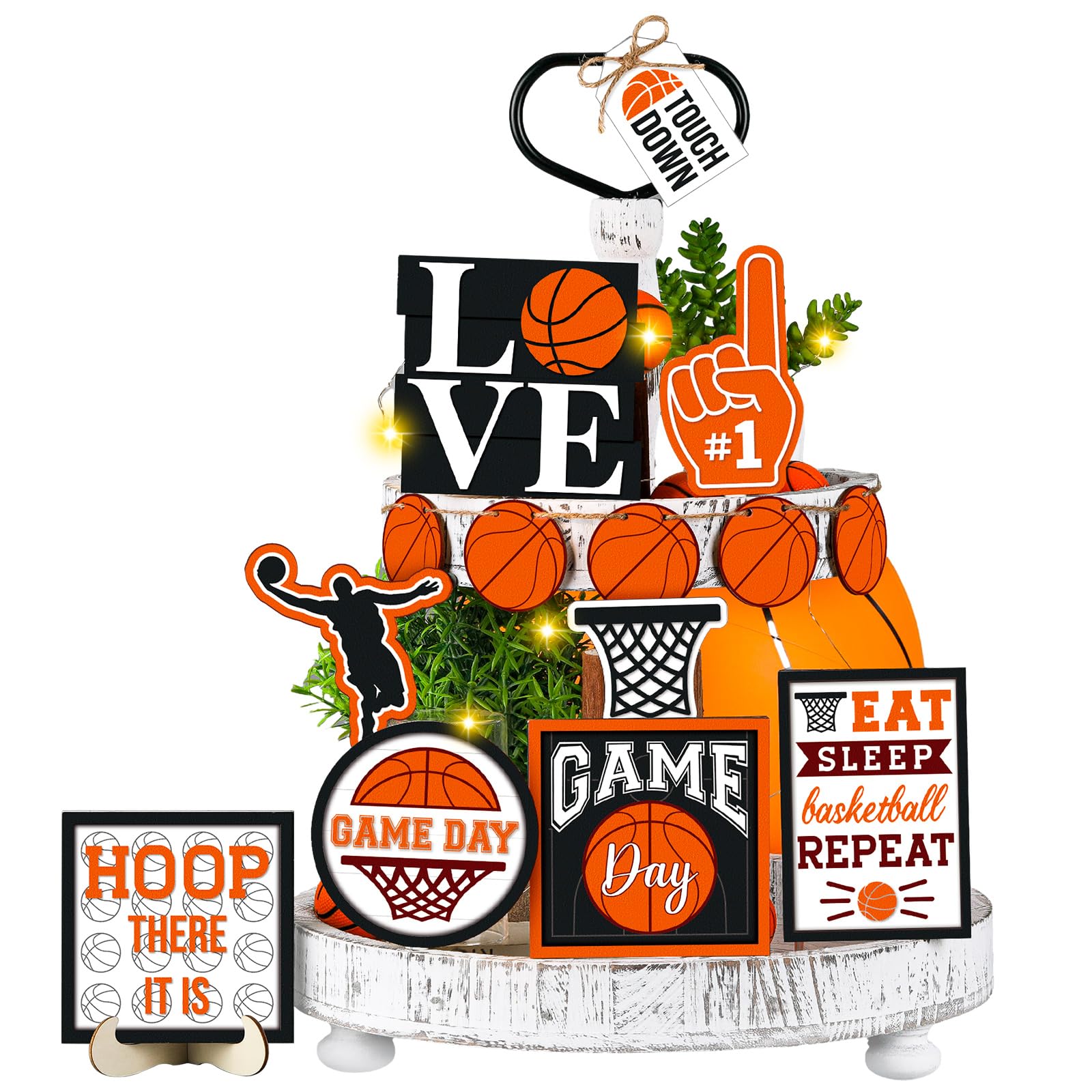 Amazon.com: FairySandy 13 Pcs Basketball Tiered Tray Decor Basketball ...