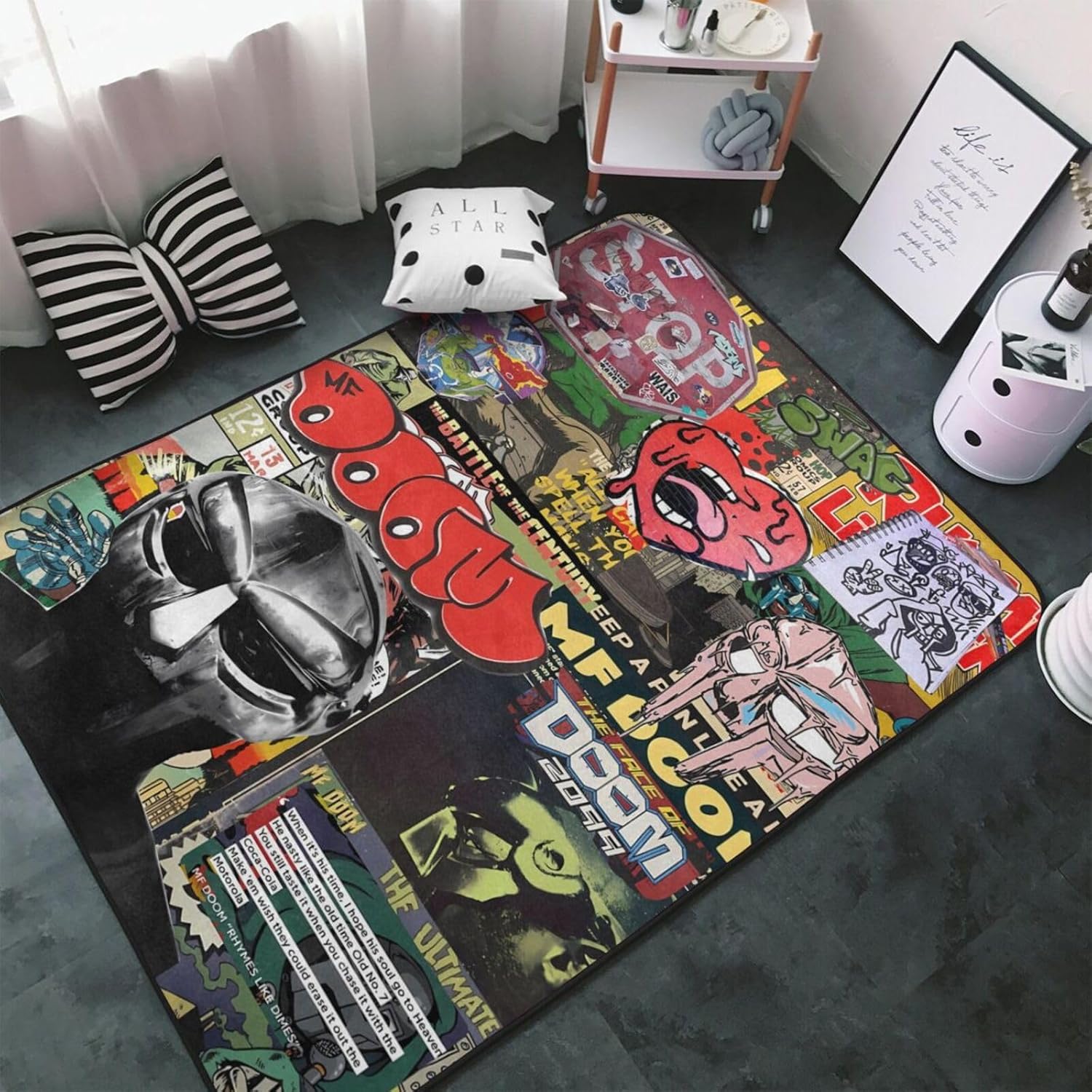 Amazon.com: QANCOSI MF Rapper Doom Area Rugs Anti-Slip Ultra Soft Floor ...