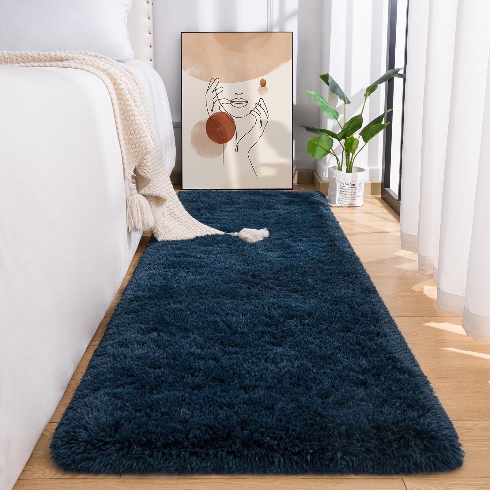 Amazon.com: Przemy Fluffy Runner Rug for Bedroom Living Room, 2x6 Feet ...
