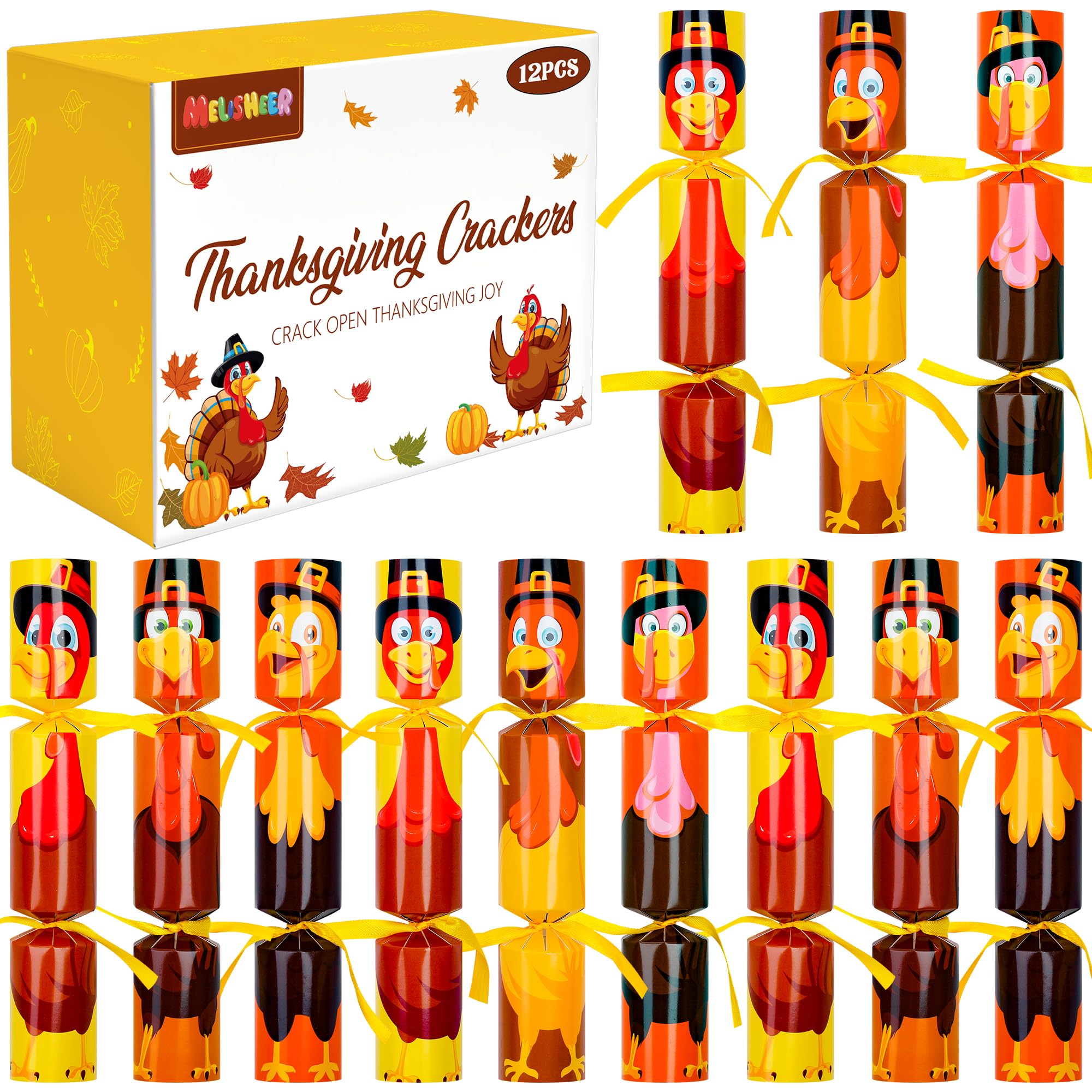 Amazon.com: Melisheer 12 Pack Thanksgiving Crackers, Thanksgiving Party ...