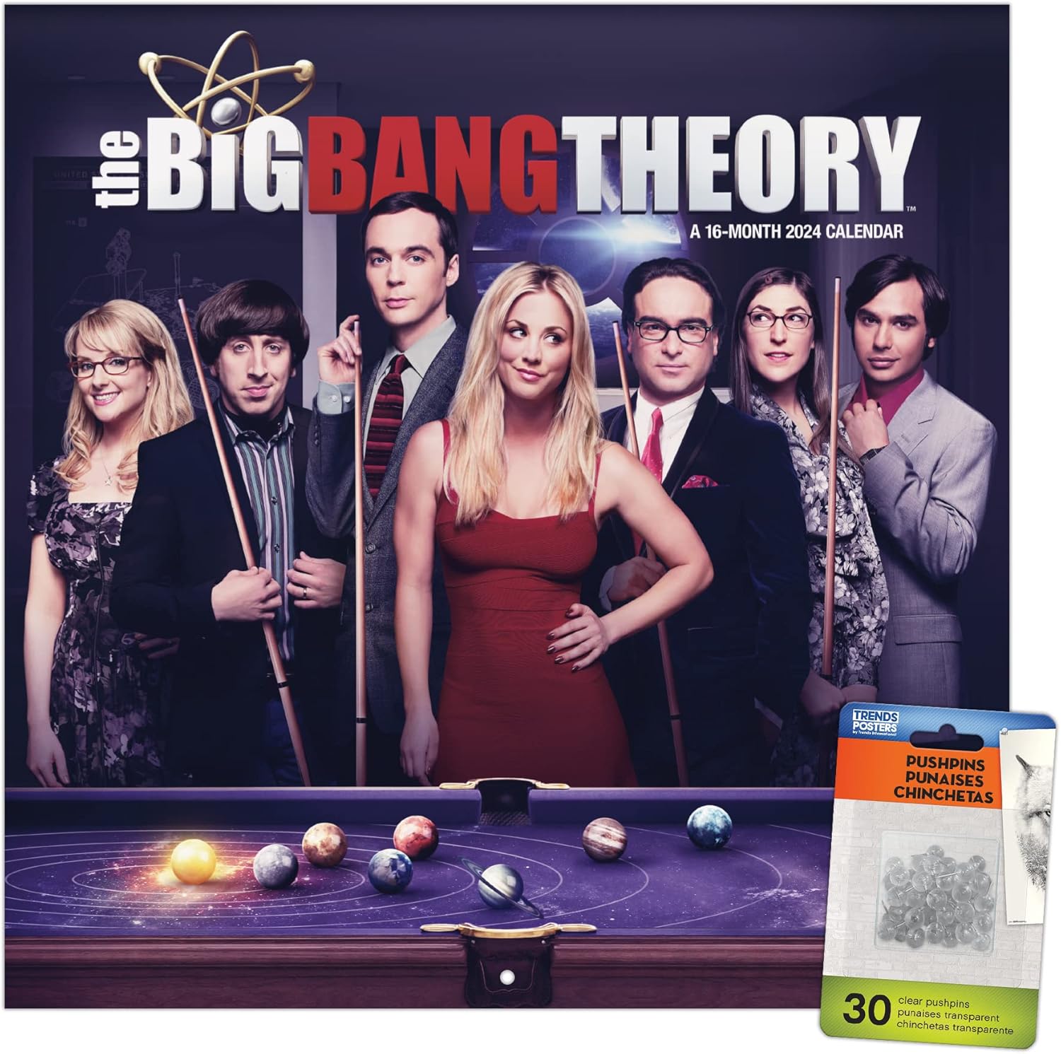 Amazon.com: Calendario de pared y alfileres de The Big Bang Theory 2024 : Productos de Oficina