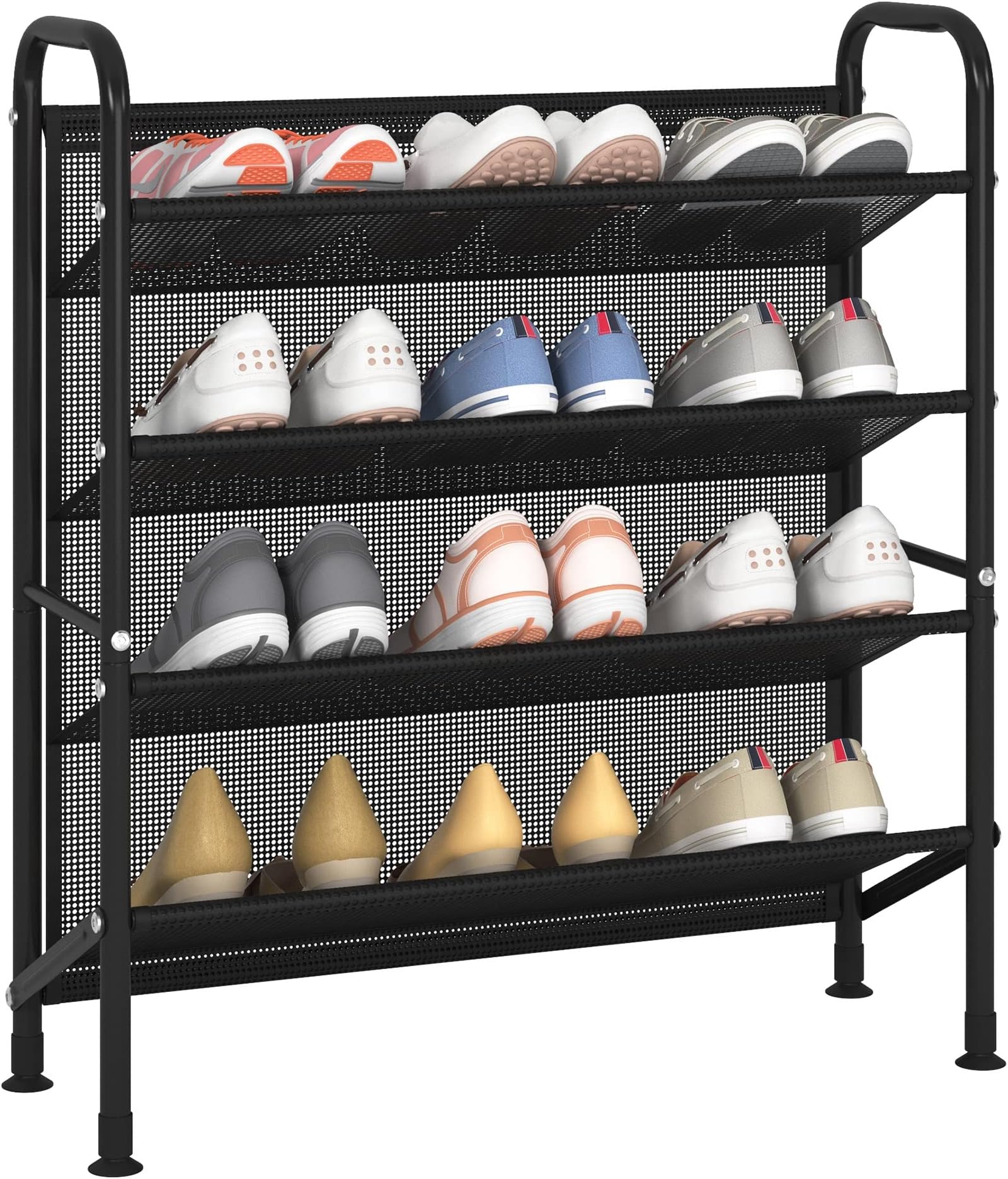Amazon.com: ZOES HOMEWARE Narrow Shoe Rack for Front Door Entrance,4 ...
