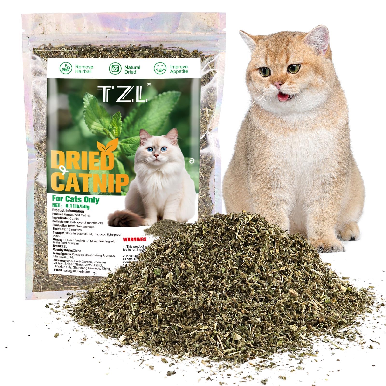 TZL Dried Catnip, Natural Catmint, Used as a Snack or Filling Cat Toy ...