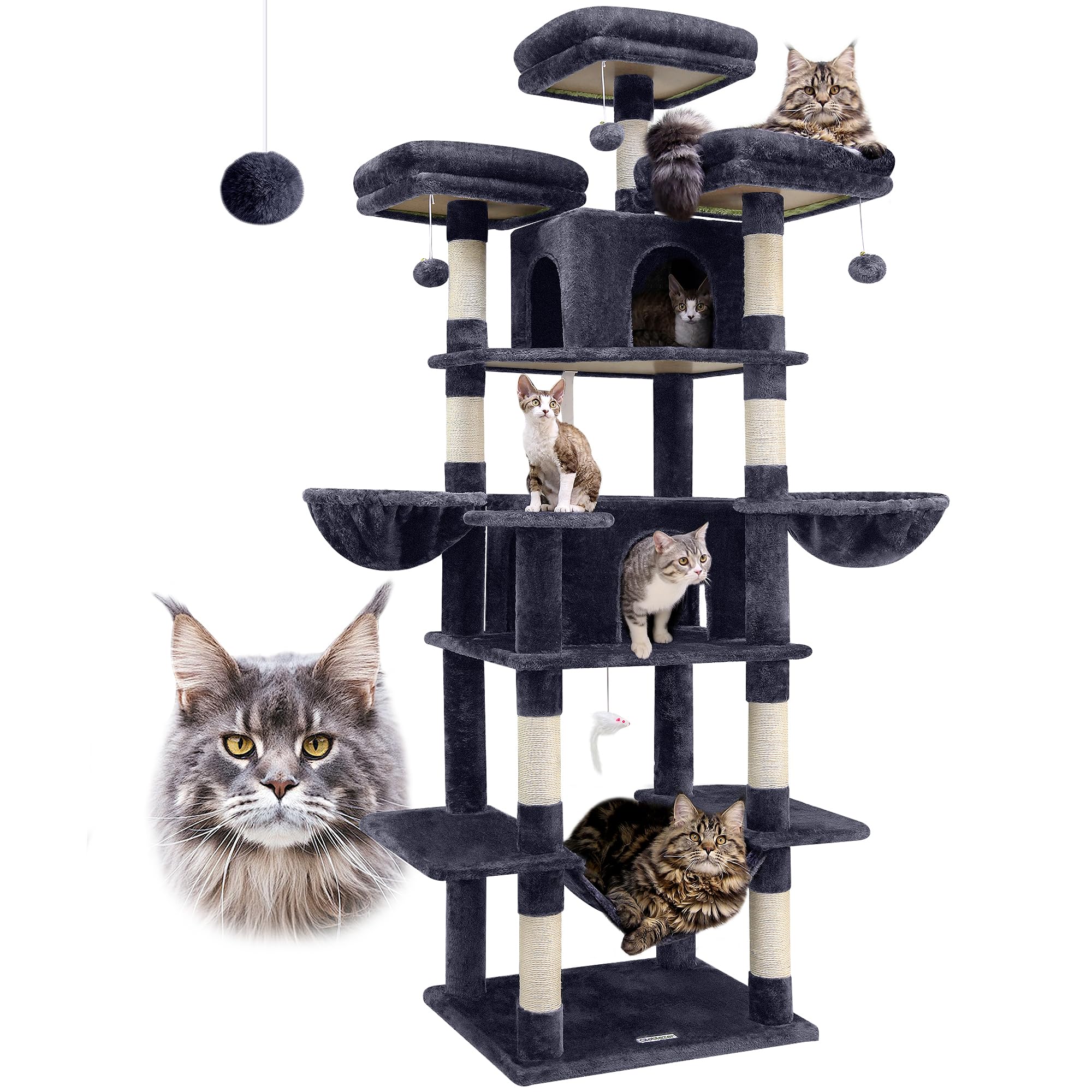 Snapklik.com : Globlazer F80 Big Cat Tree, 80inch Cat Tower For Indoor ...