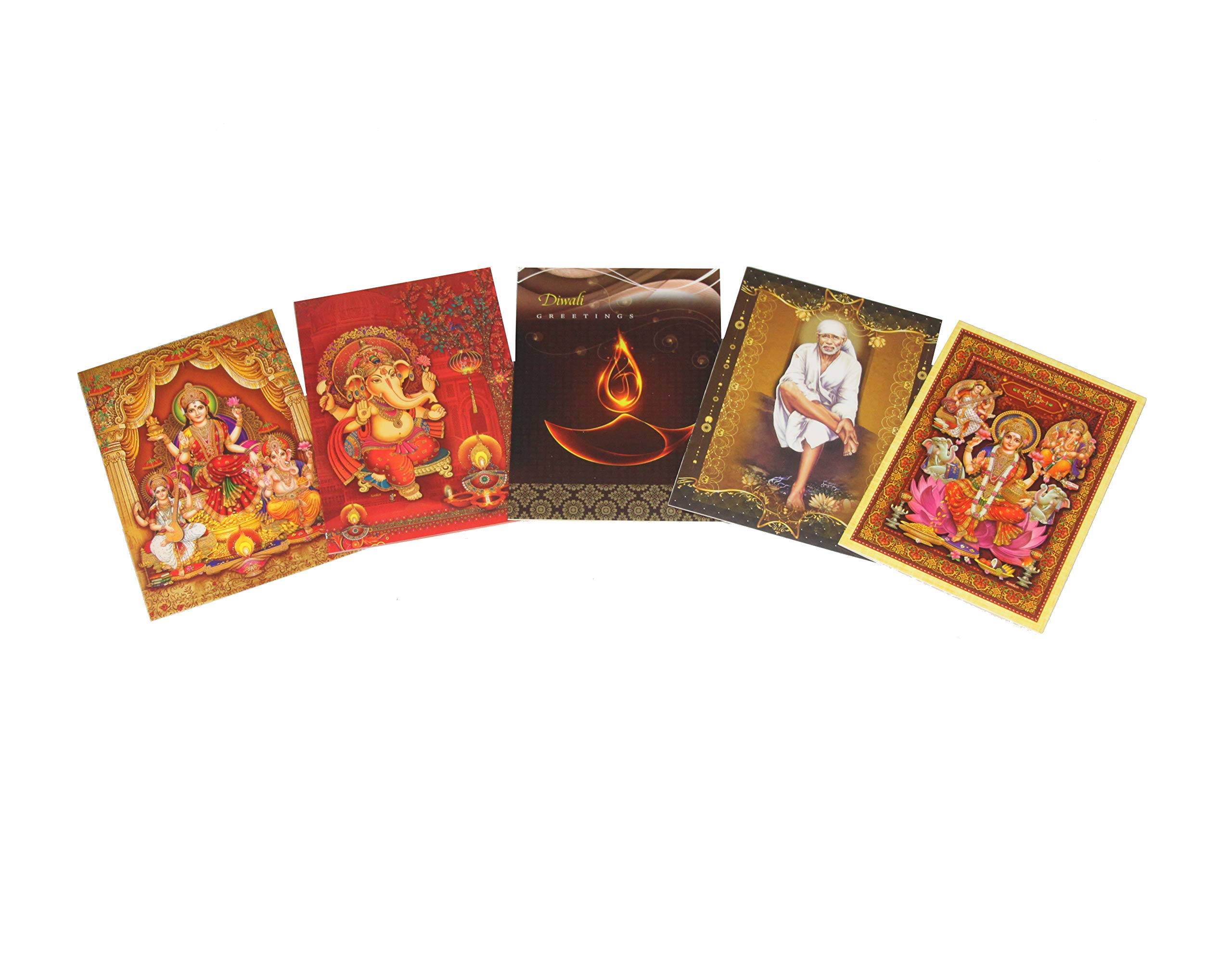 Buy 5 x Diwali Cards Pack Diwali Greeting Cards Deepavali Divali Wishes ...