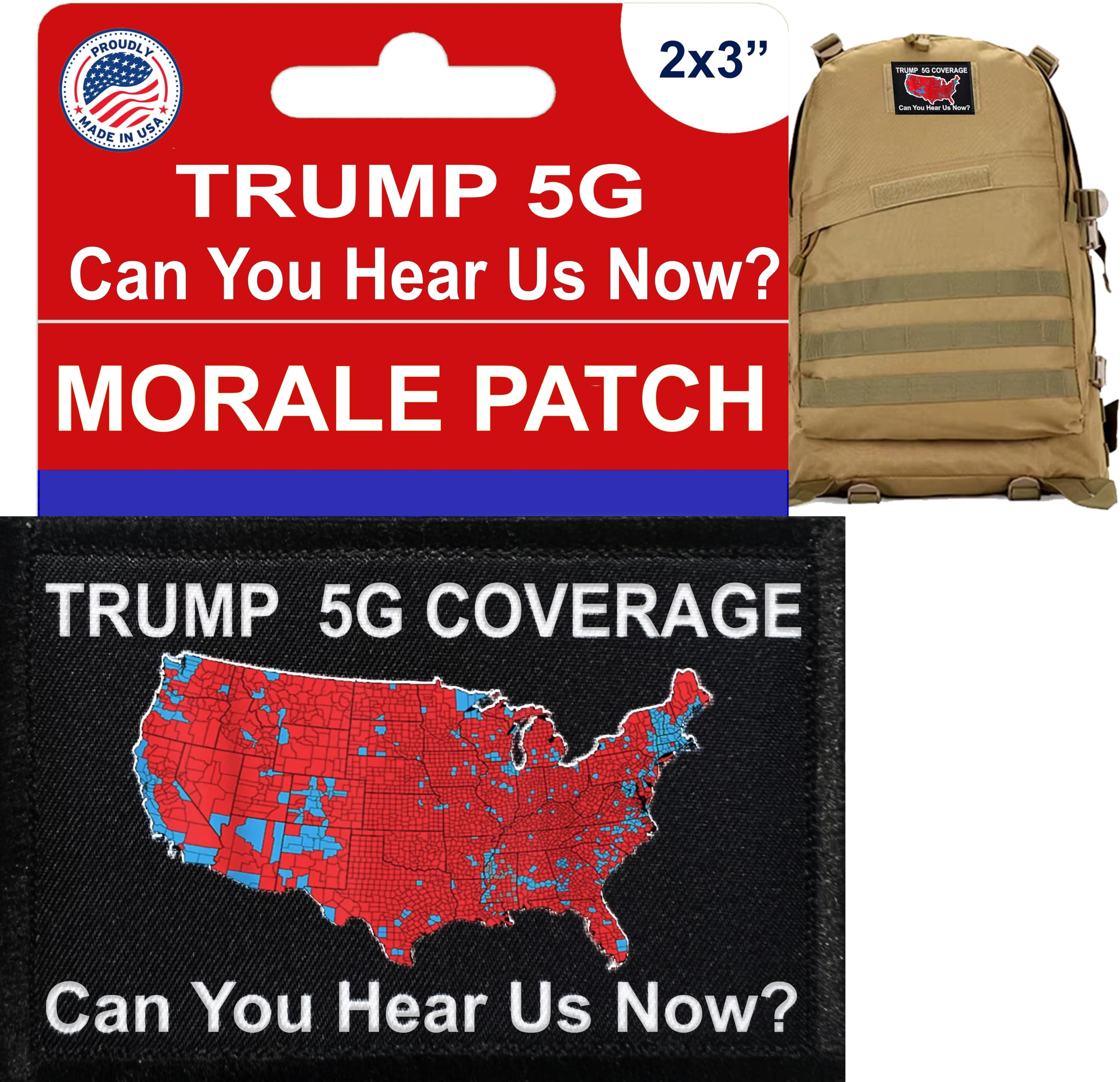 Amazon.com: Trump 5G Can You Hear Us Now Patch |Trump Gear | Trump MAGA ...