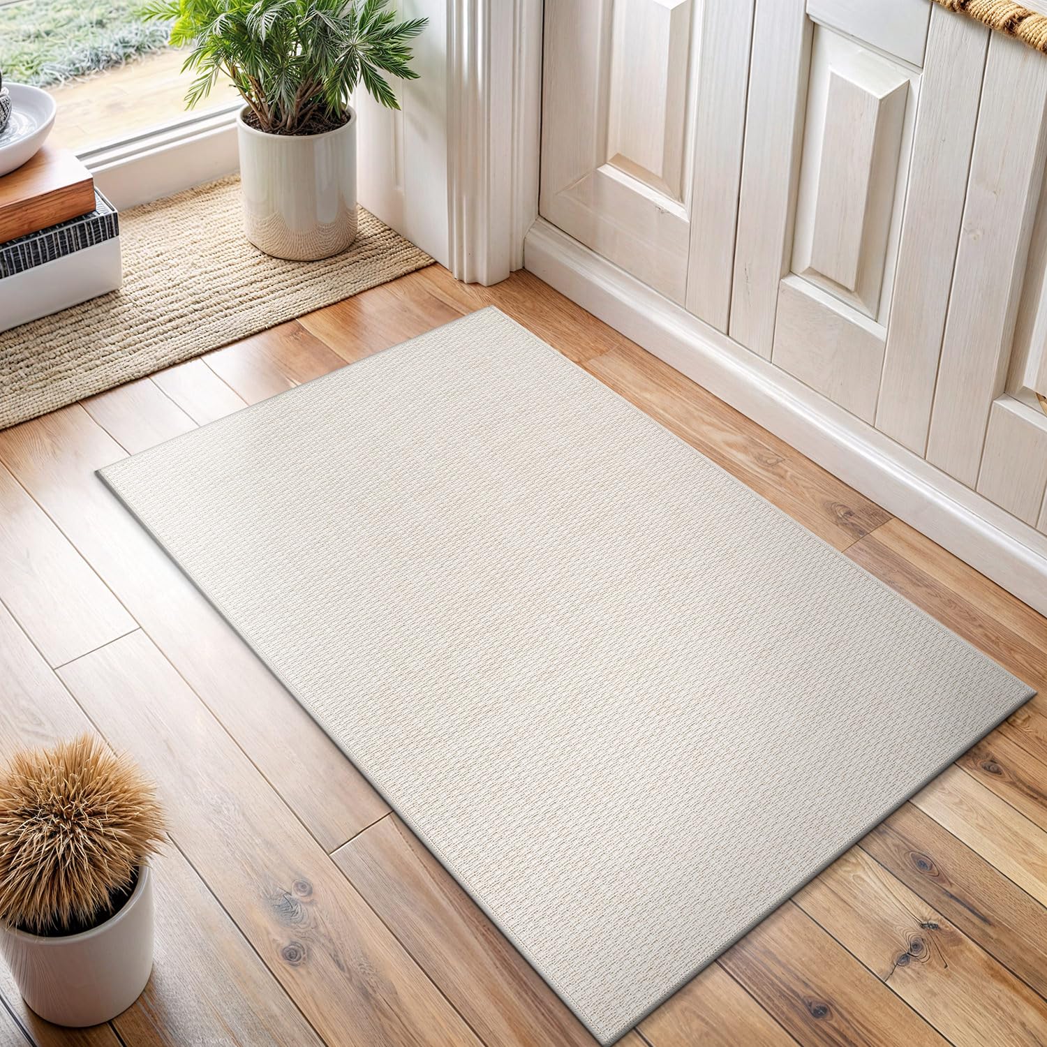 Amazon.com: LuuL Home Easy Jute Rugs 2x3 White Color Living Room Indoor ...