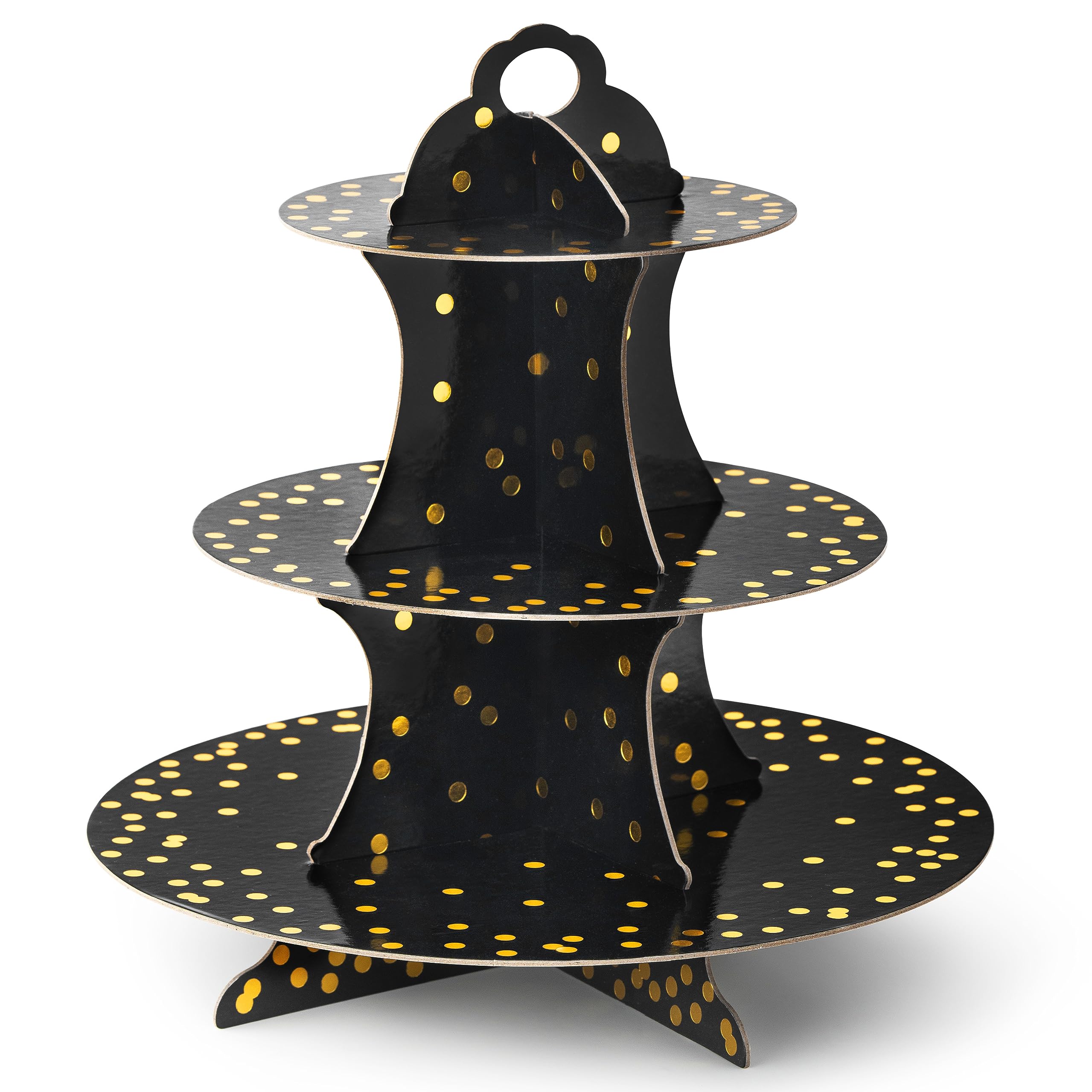 Amazon.com: Royal Bluebonnet Black and Gold Cupcake Stand, Black ...