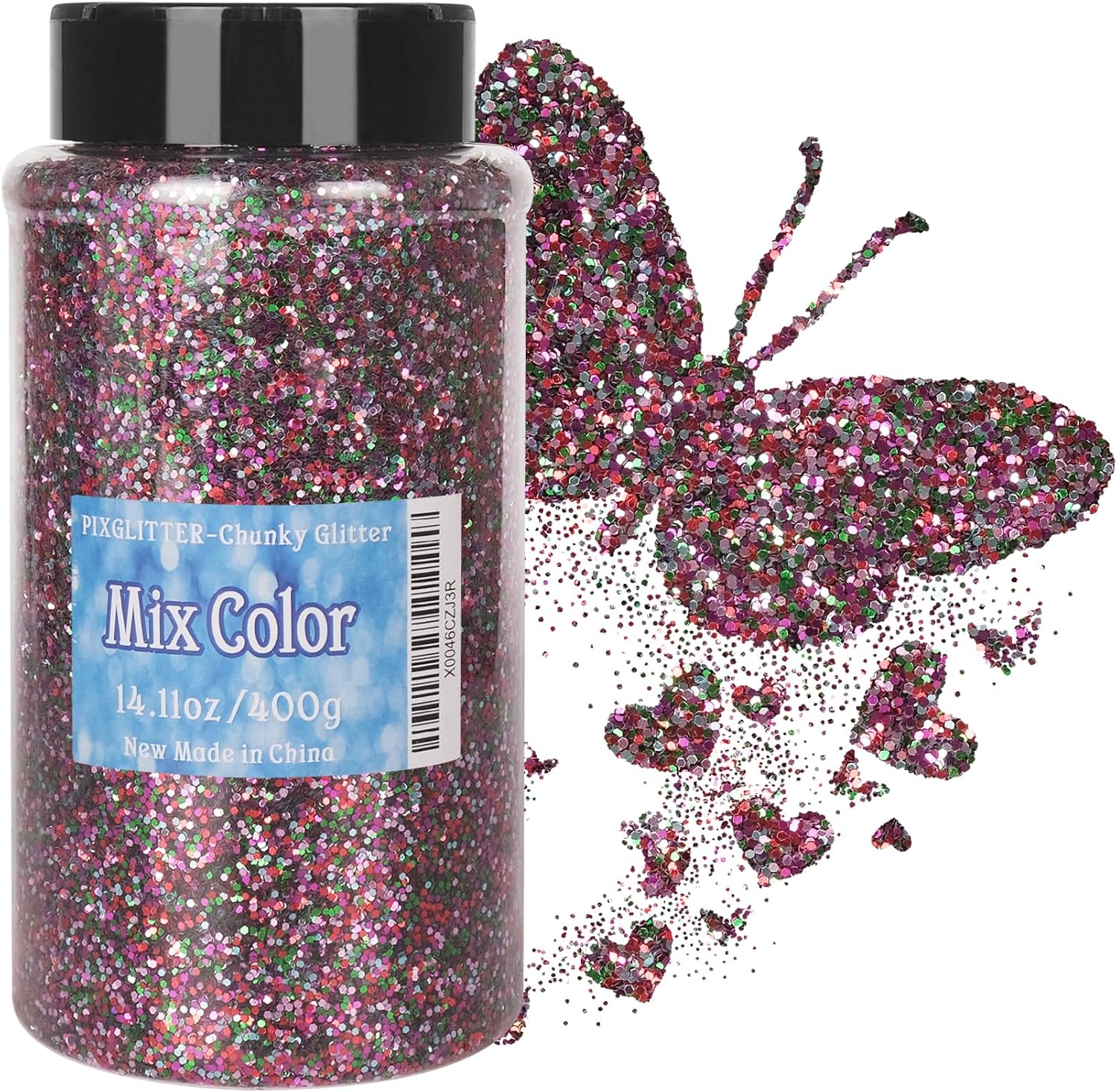 Amazon.com: PIXGLITTER Colorful Chunky Glitter, 14.11oz/400g Craft ...
