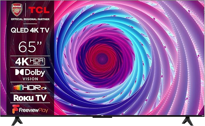 TCL 65RC650K 65-inch QLED Pro Television, 4K Ultra HD, Roku TV (Smart ...