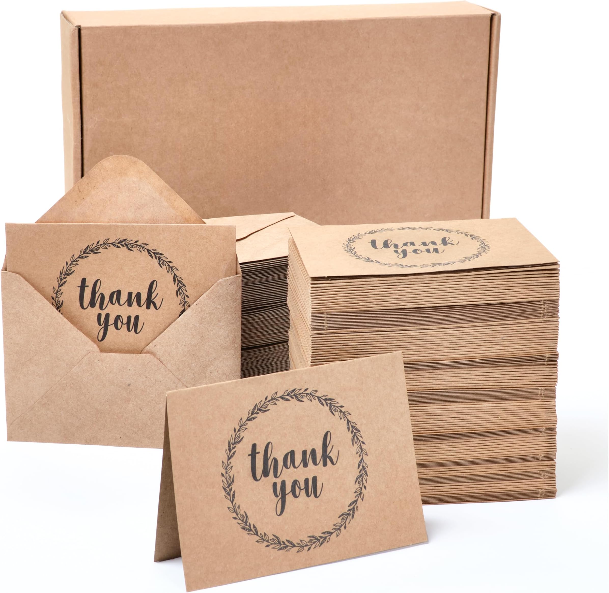 Amazon.com : BEST PAPER GREETINGS 120 Pack 3.5x5-inch Bulk Kraft Thank ...